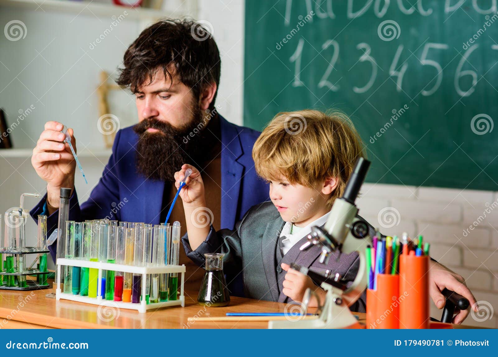 Teacher Child Test Tubes. Kid Cognitive Development. Cognitive Concept ...