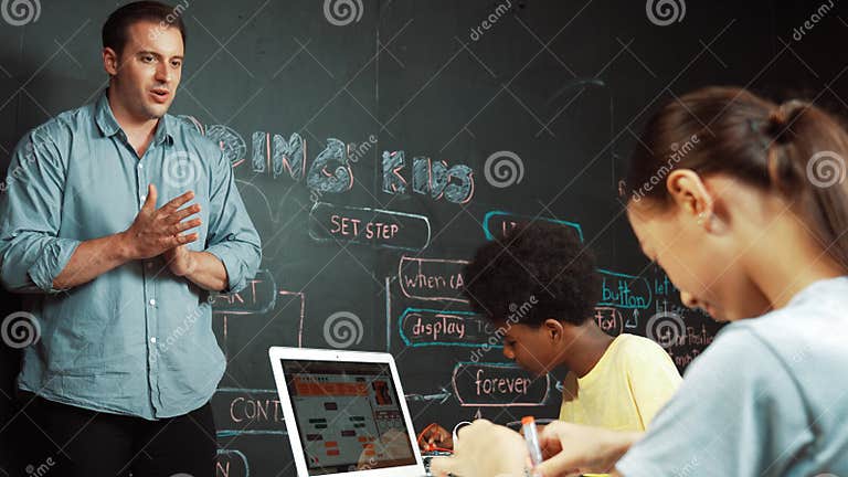 Teacher Clap Hands To Applause Student To Encourage Coding Prompt ...