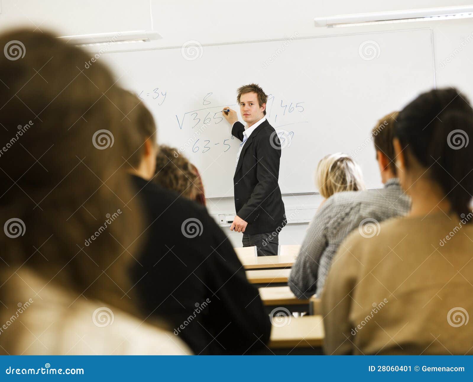 Teacher in classroom stock image. Image of female, caucasian - 28060401