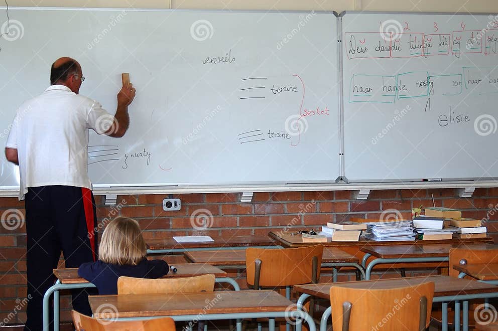 Teacher in classroom stock photo. Image of board, grade - 2840610