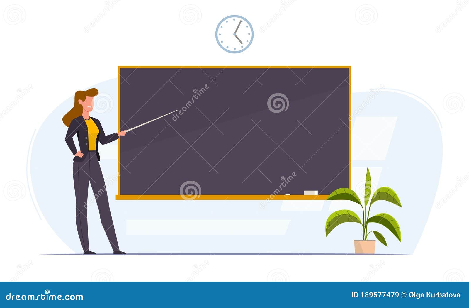 Teacher in Classroom Near Chalkboard Conduct Lesson. Cartoon Flat Women ... Teacher in Classroom Near Chalkboard Conduct Lesson. Cartoon Flat Women ...