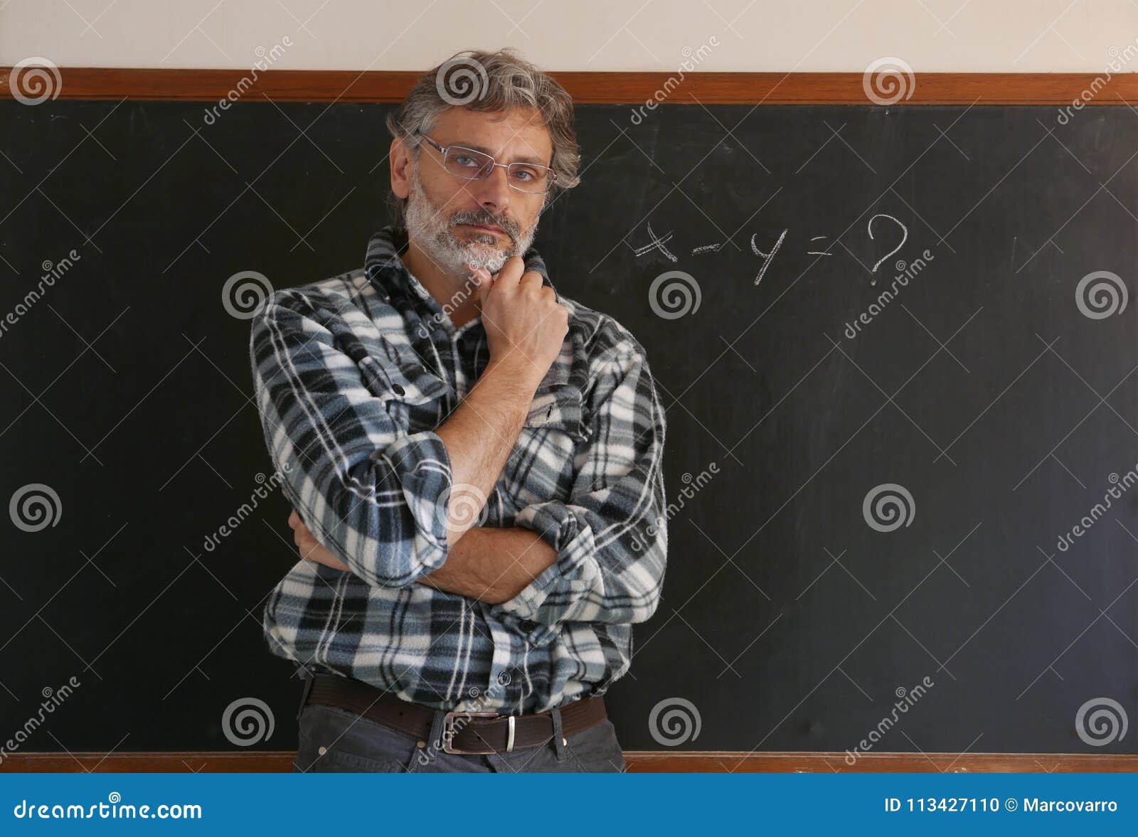 Professor Blackboard Problem Stock Photo - Image of college, problem ...