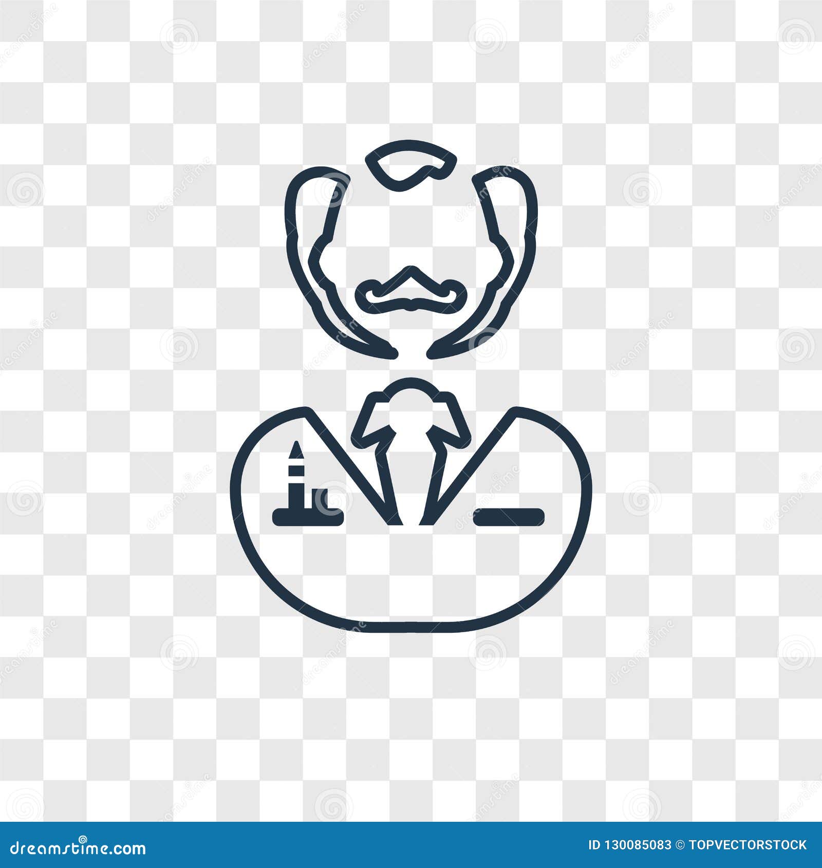 Teacher Concept Vector Linear Icon Isolated on Transparent Background ...