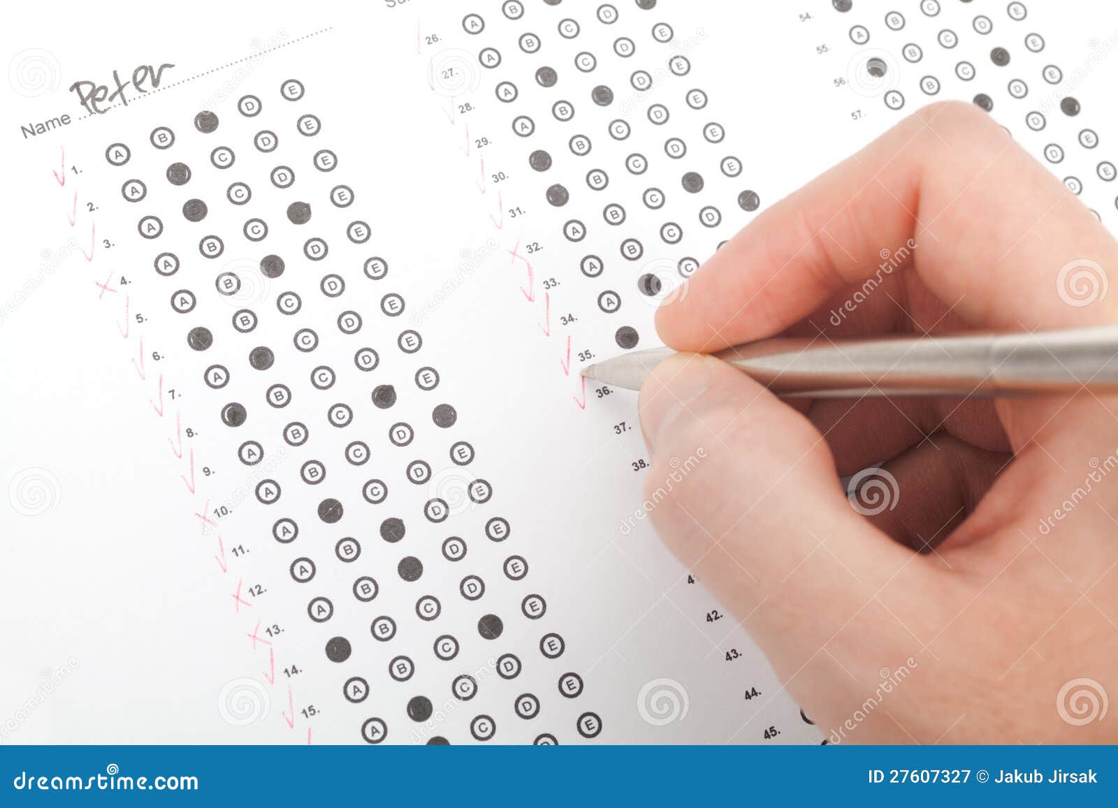 Teacher correct test stock image. Image of person, marks - 27607327