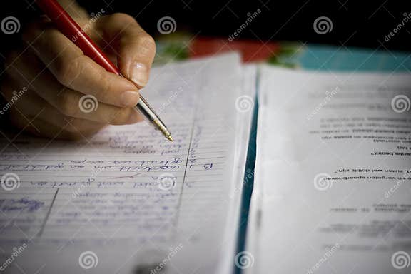 Teacher correcting stock photo. Image of school, correcting - 18895384