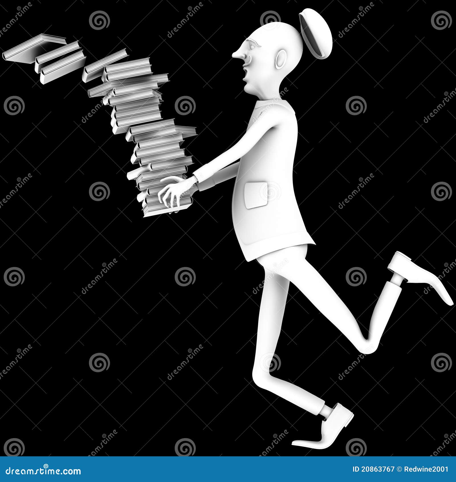 Teacher Drops Off a Pack of Books Stock Illustration - Illustration of ...