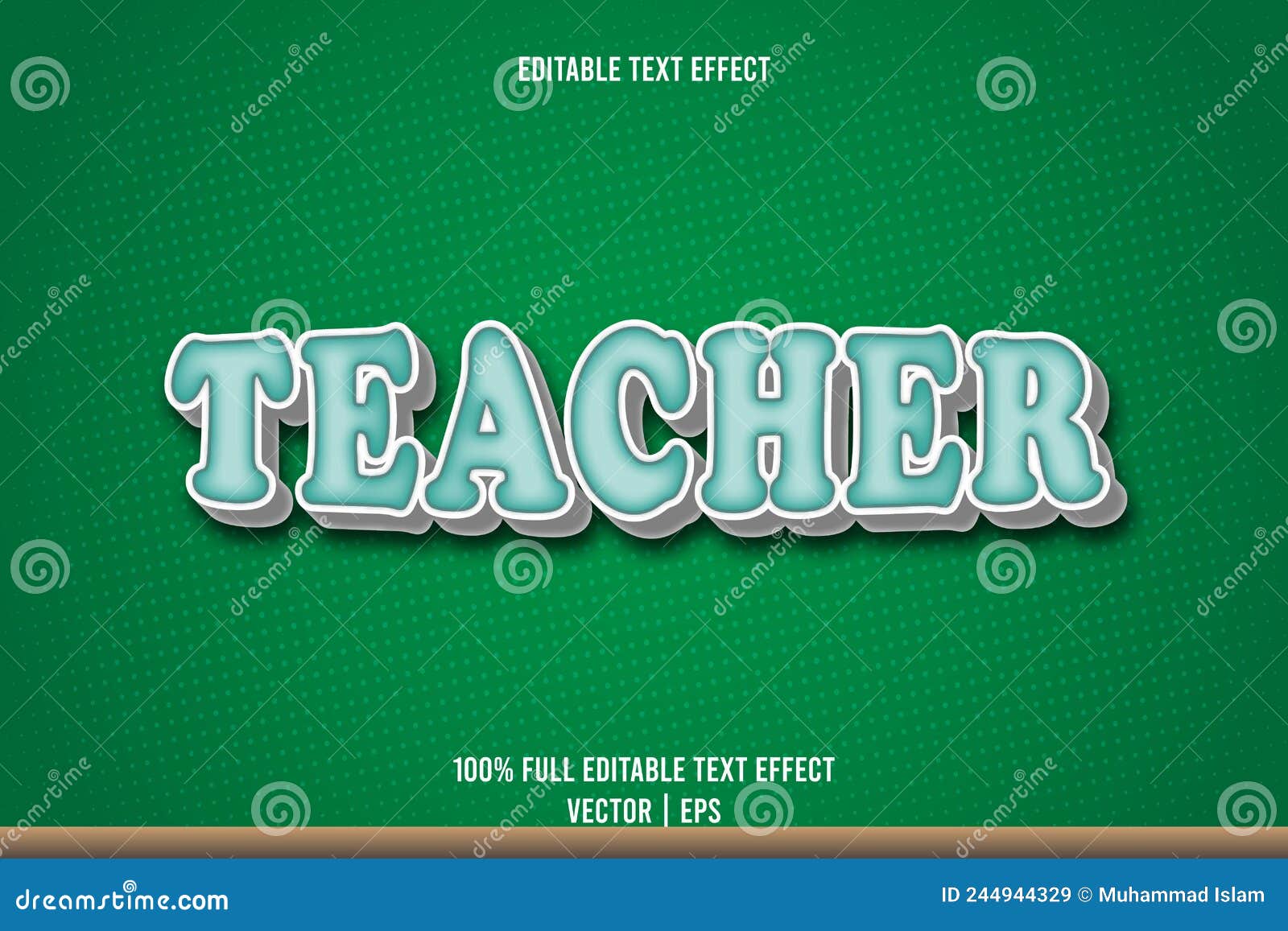 Teacher Editable Text Effect 3 Dimension Emboss Cartoon Style Stock ...