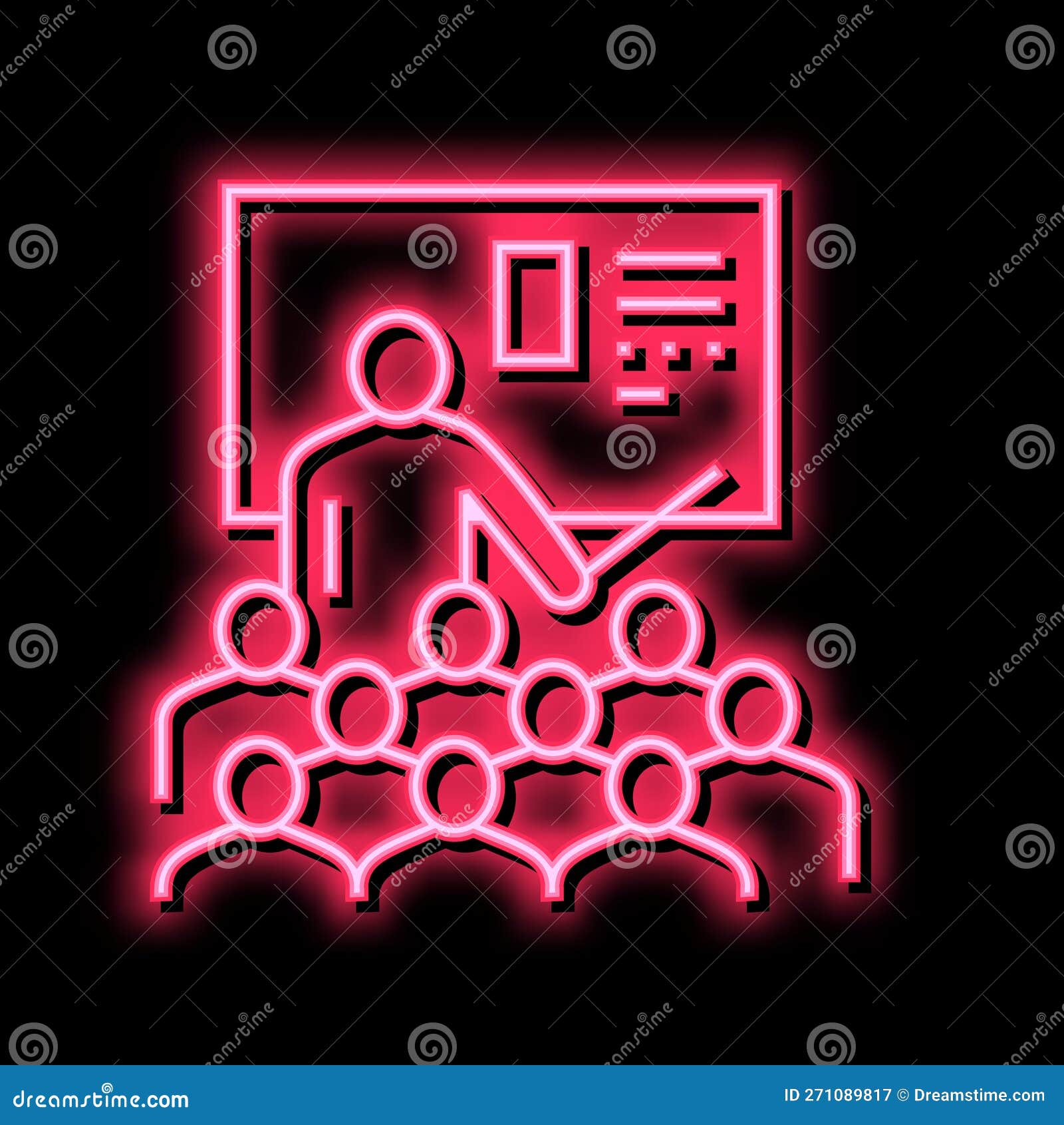 Teacher Educational Lesson Neon Glow Icon Illustration Stock Vector ...
