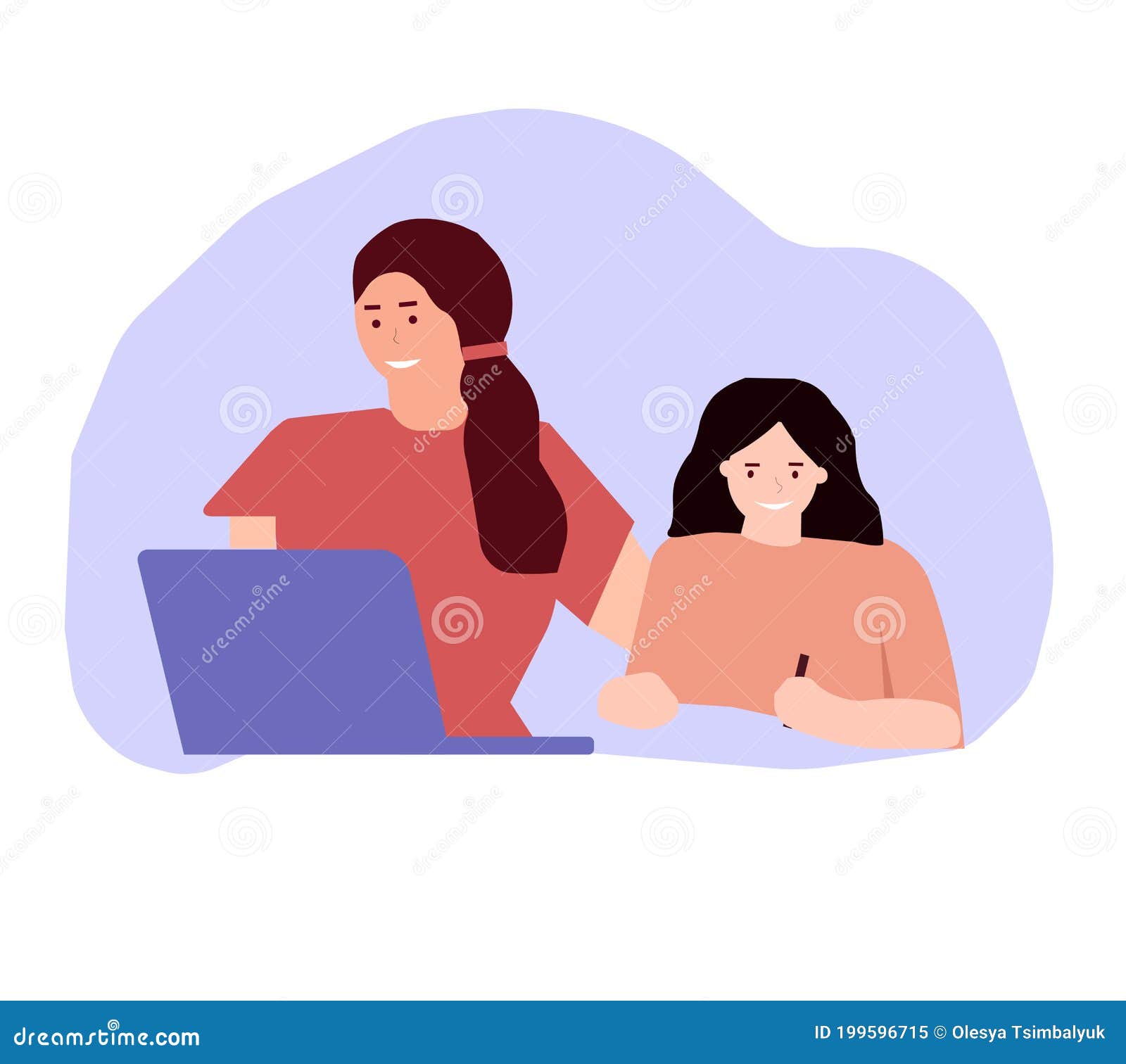 Teacher Engaged with the Student, Vector Graphics Stock Vector ...