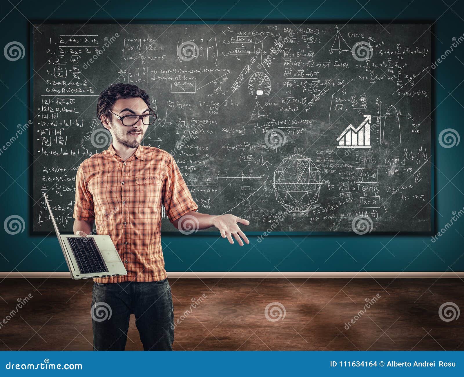 Teacher Explain Math Formula Stock Photo - Image of student, blackboard ...