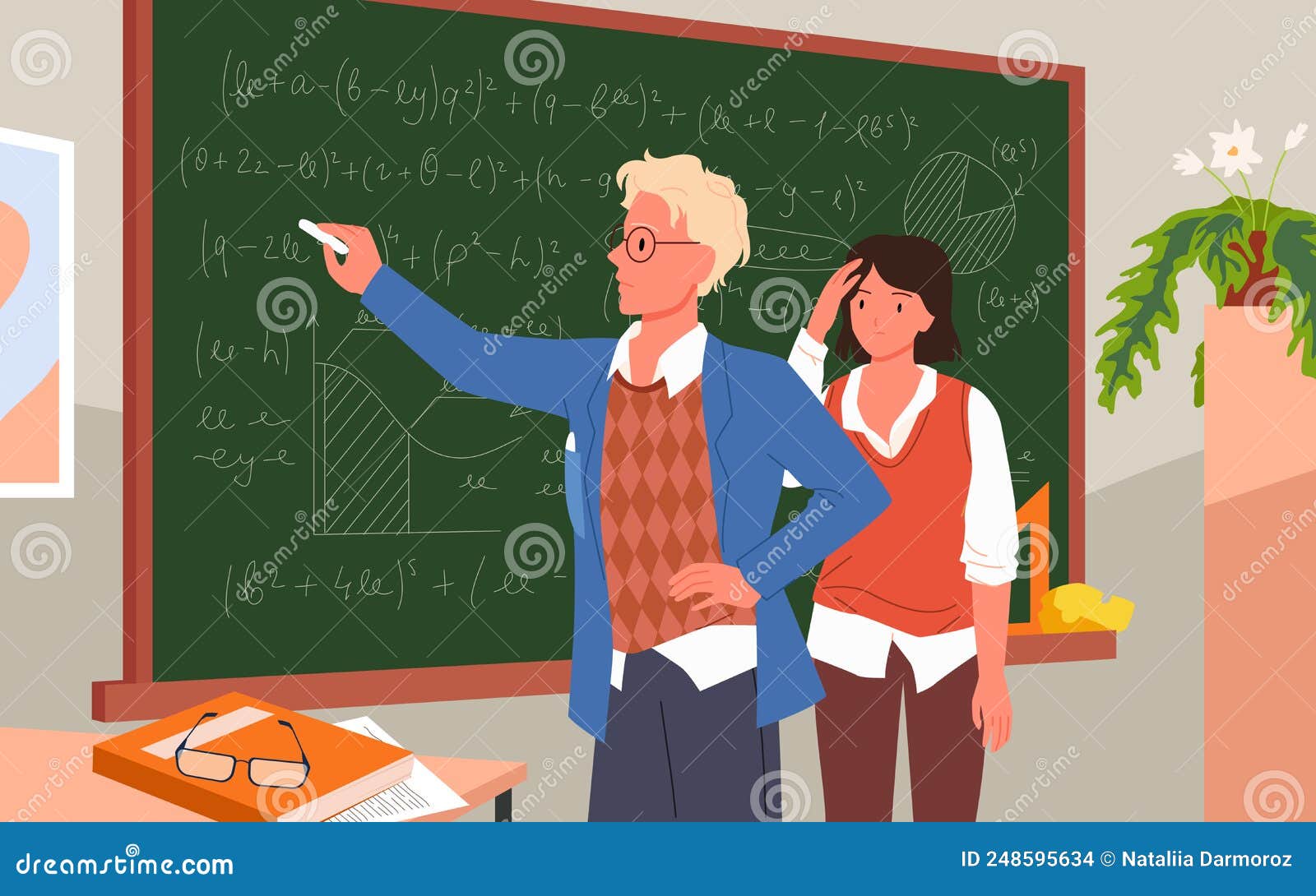 Teacher Explaining Alphabet To Children Around Her, Teacher Reading ...