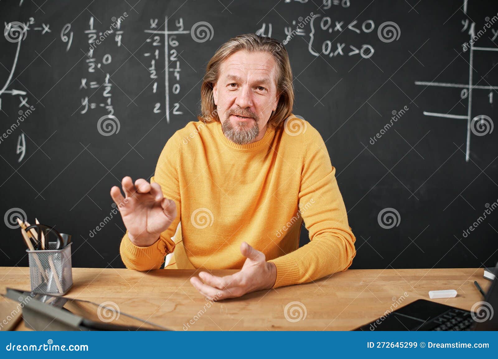 Teacher Explaining Topic in the Classroom Stock Image - Image of school ...