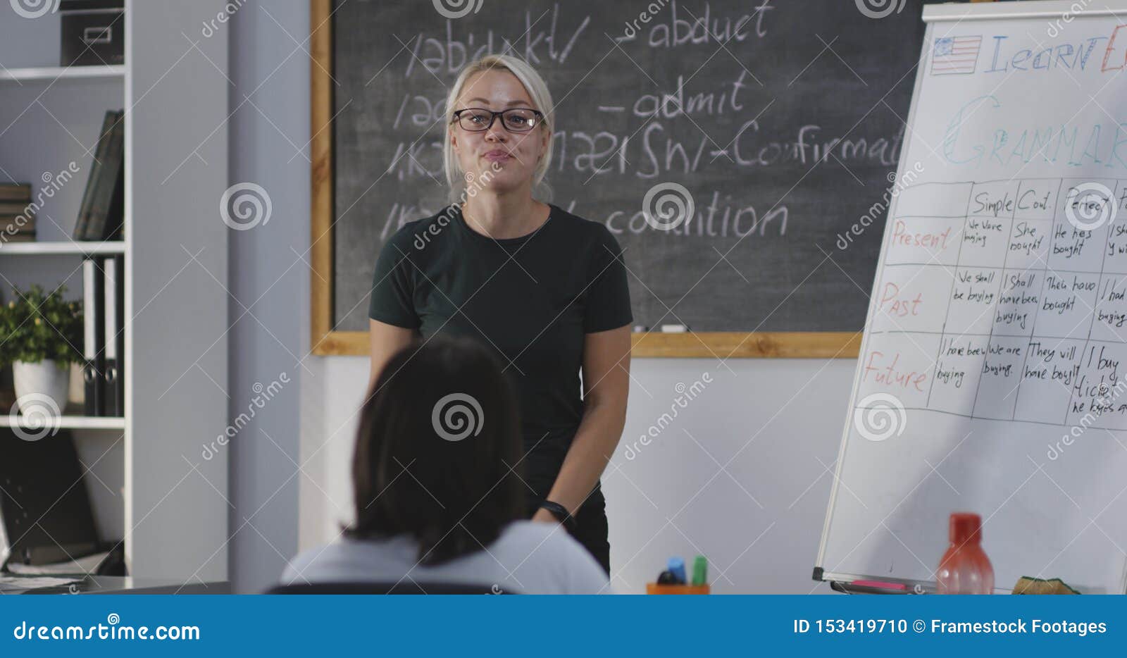 Teacher Explaining while Using Flip Chart Stock Photo - Image of ...