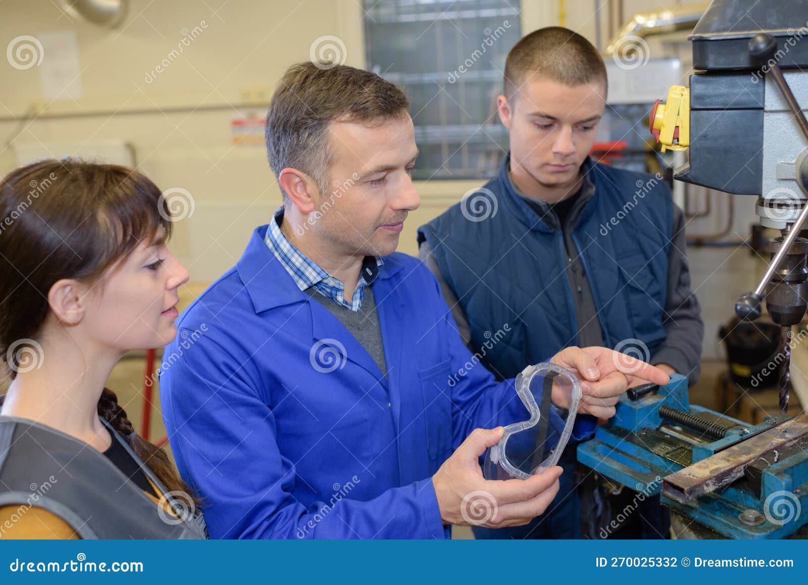 Teacher Explaining Workers Why Wear Protective Equipment Stock Photo ...