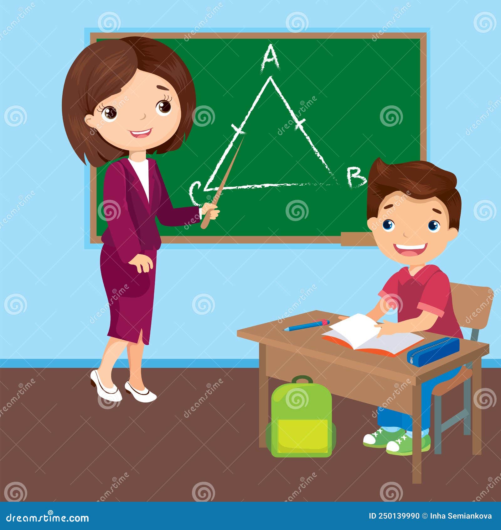 Teacher Explains the Task To the Student Stock Vector - Illustration of ...