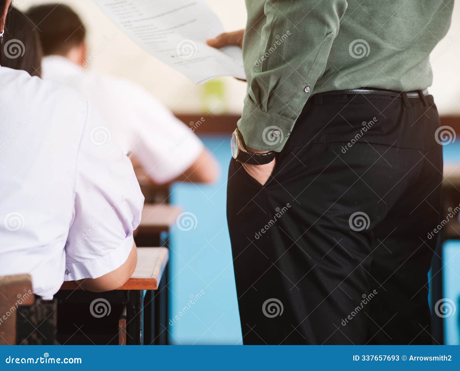 The Teacher Explains the Test Questions To the Students during the ...