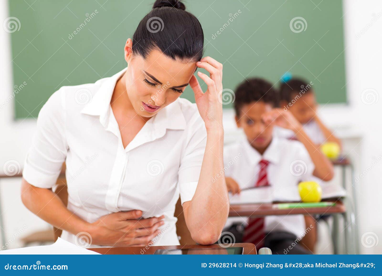 Teacher feeling sick stock photo. Image of lady, massage - 29628214
