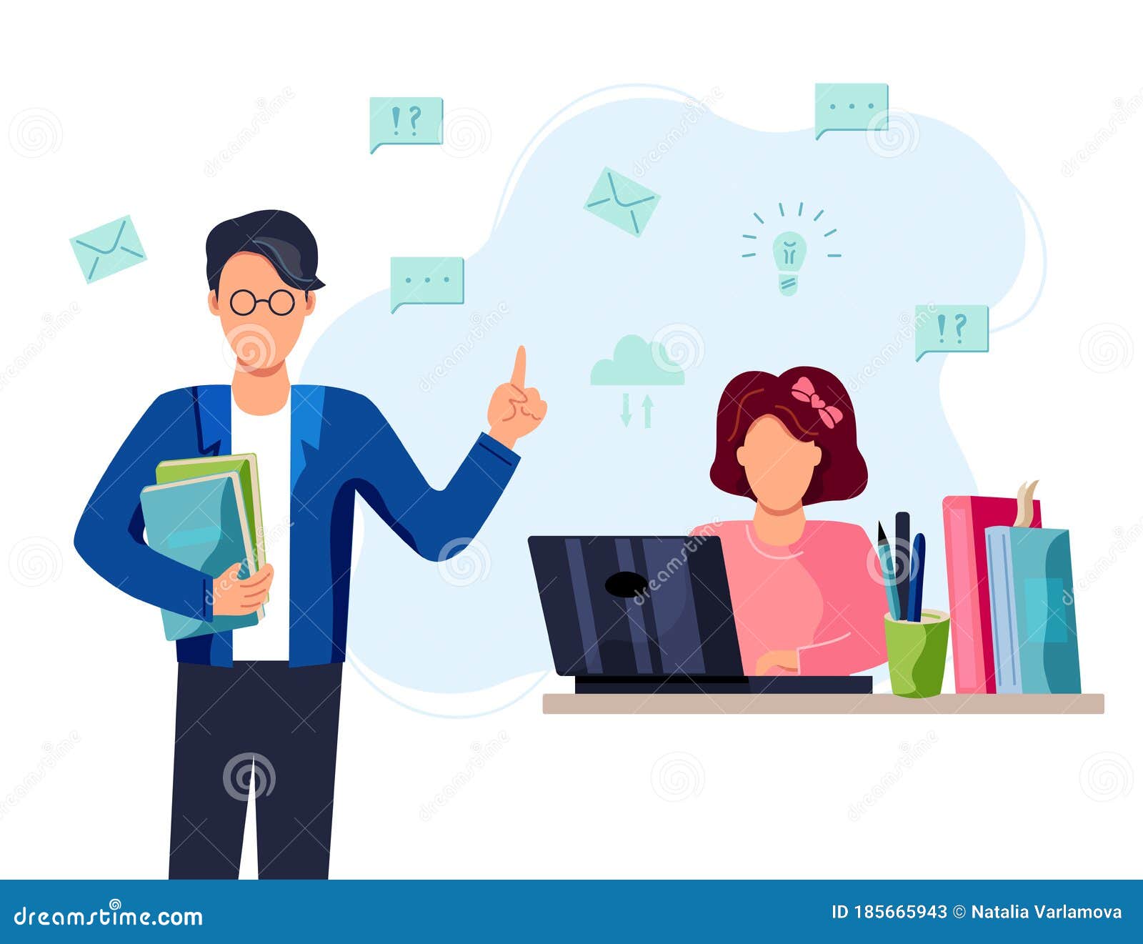 Man Studing Design Vector Illustration | CartoonDealer.com #291805734