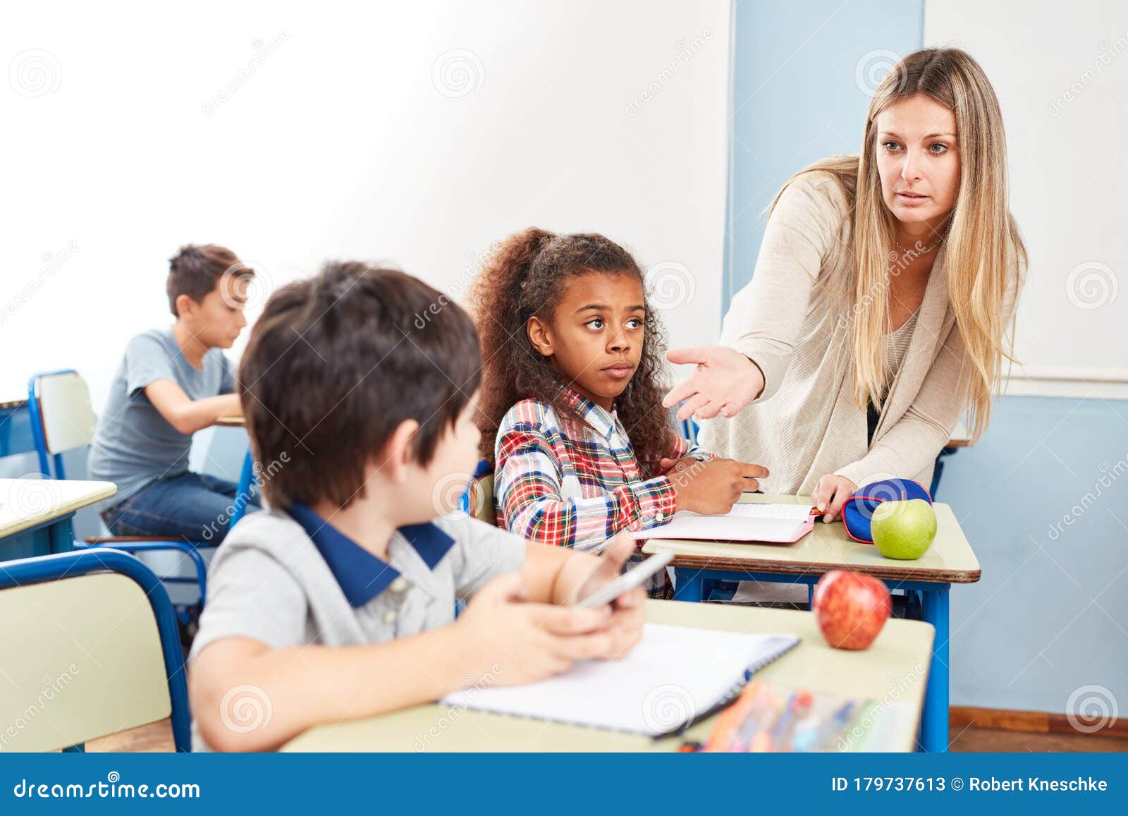 Teacher Forbids Smartphone Usage in the Classroom Stock Image - Image ...
