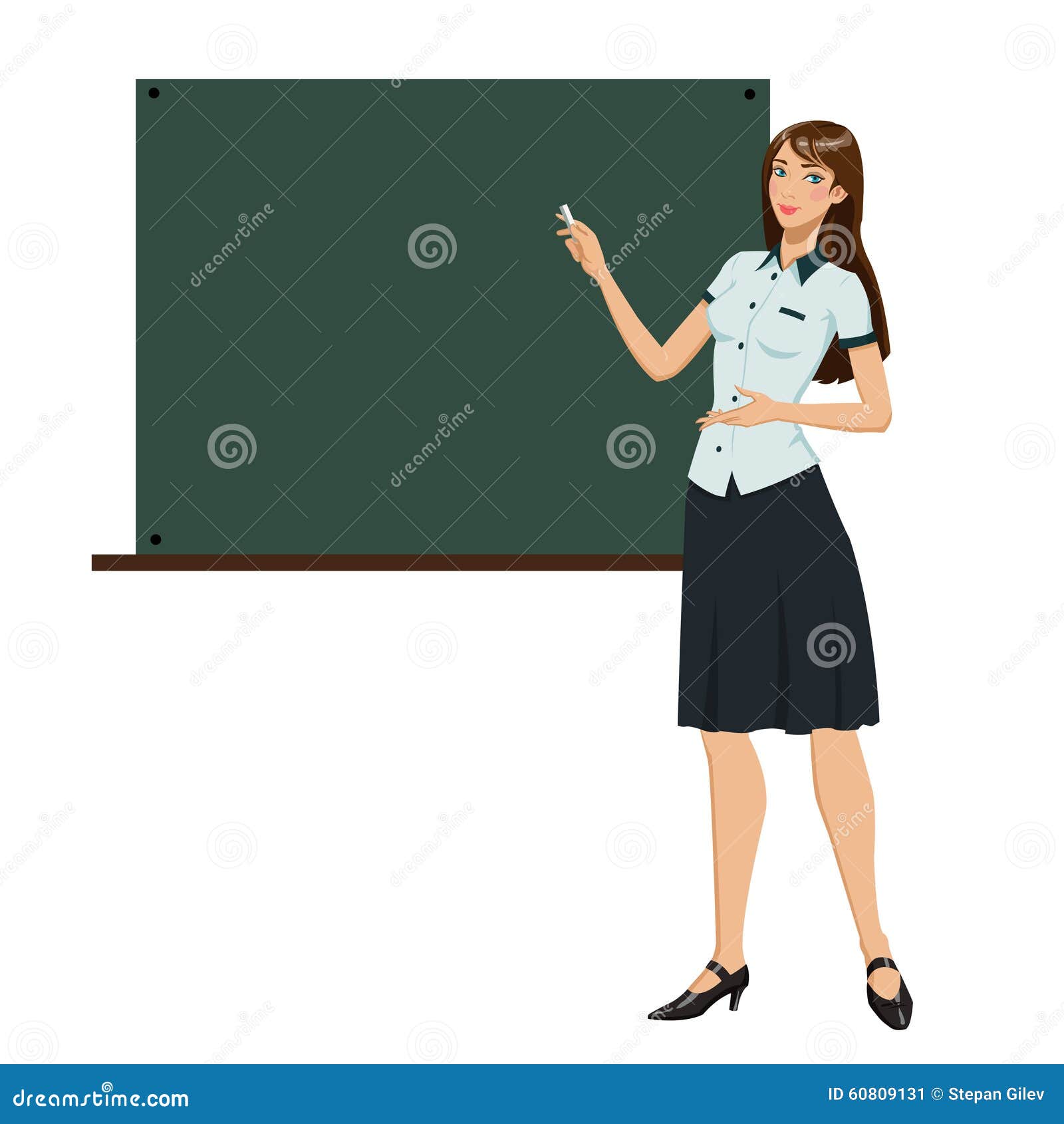 Teacher in Front of Chalkboard Stock Vector - Illustration of lesson ...