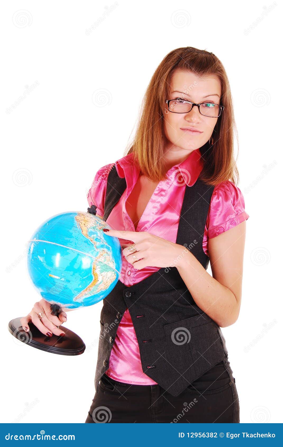 The Teacher of Geography with the Globe. Stock Photo - Image of globe ...