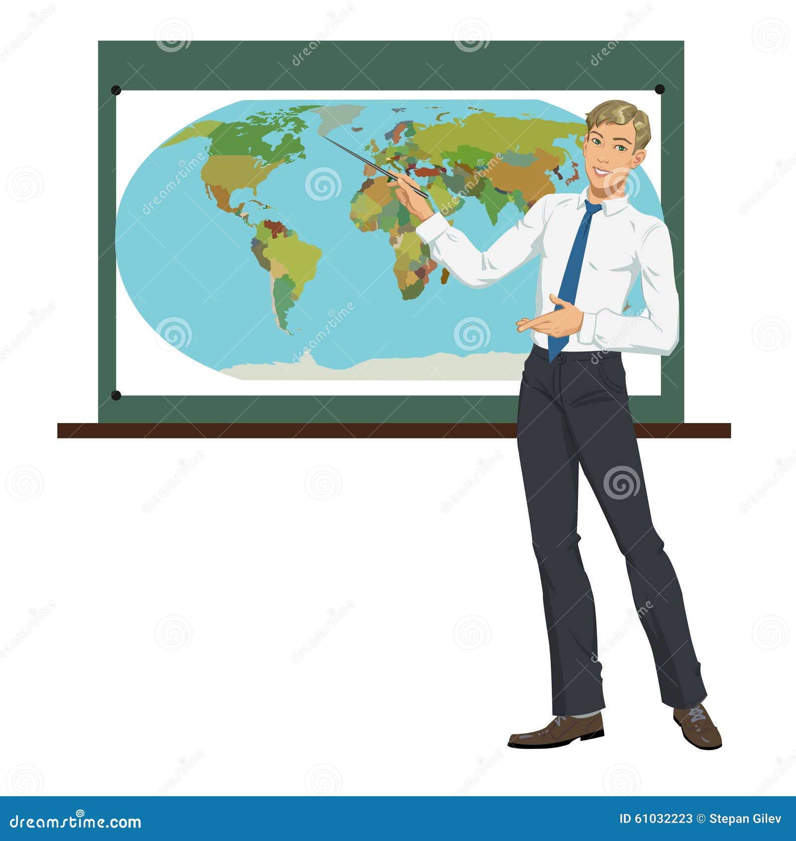 Teacher of Geography stock vector. Illustration of ocean - 61032223