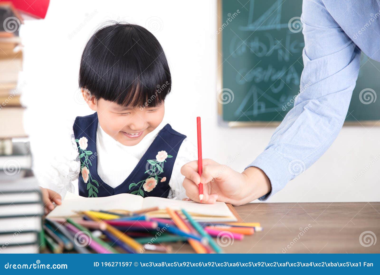 The Teacher Gives Student Homework Stock Image - Image of nurturing ...