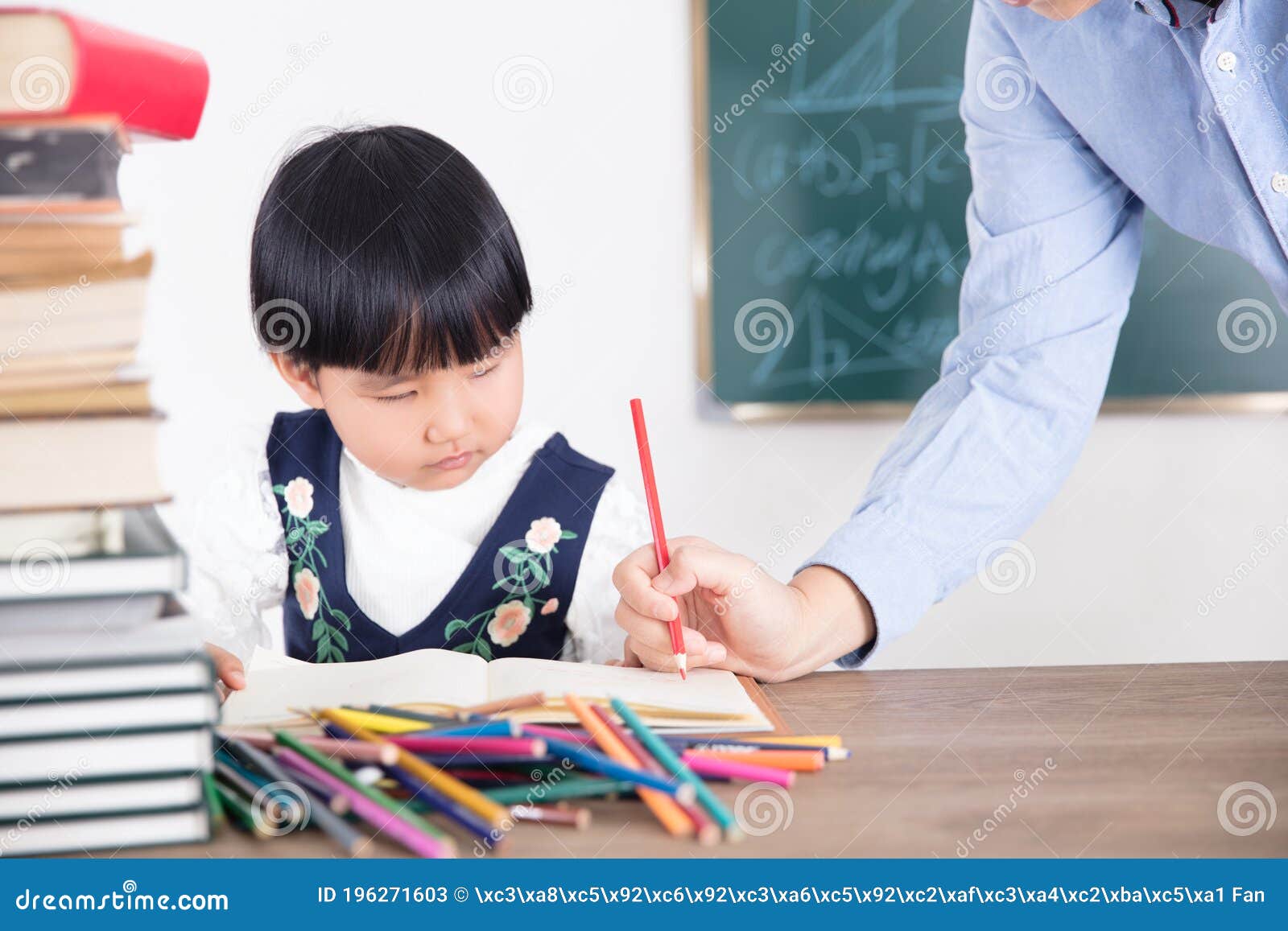 The Teacher Gives Student Homework Stock Image - Image of homework ...