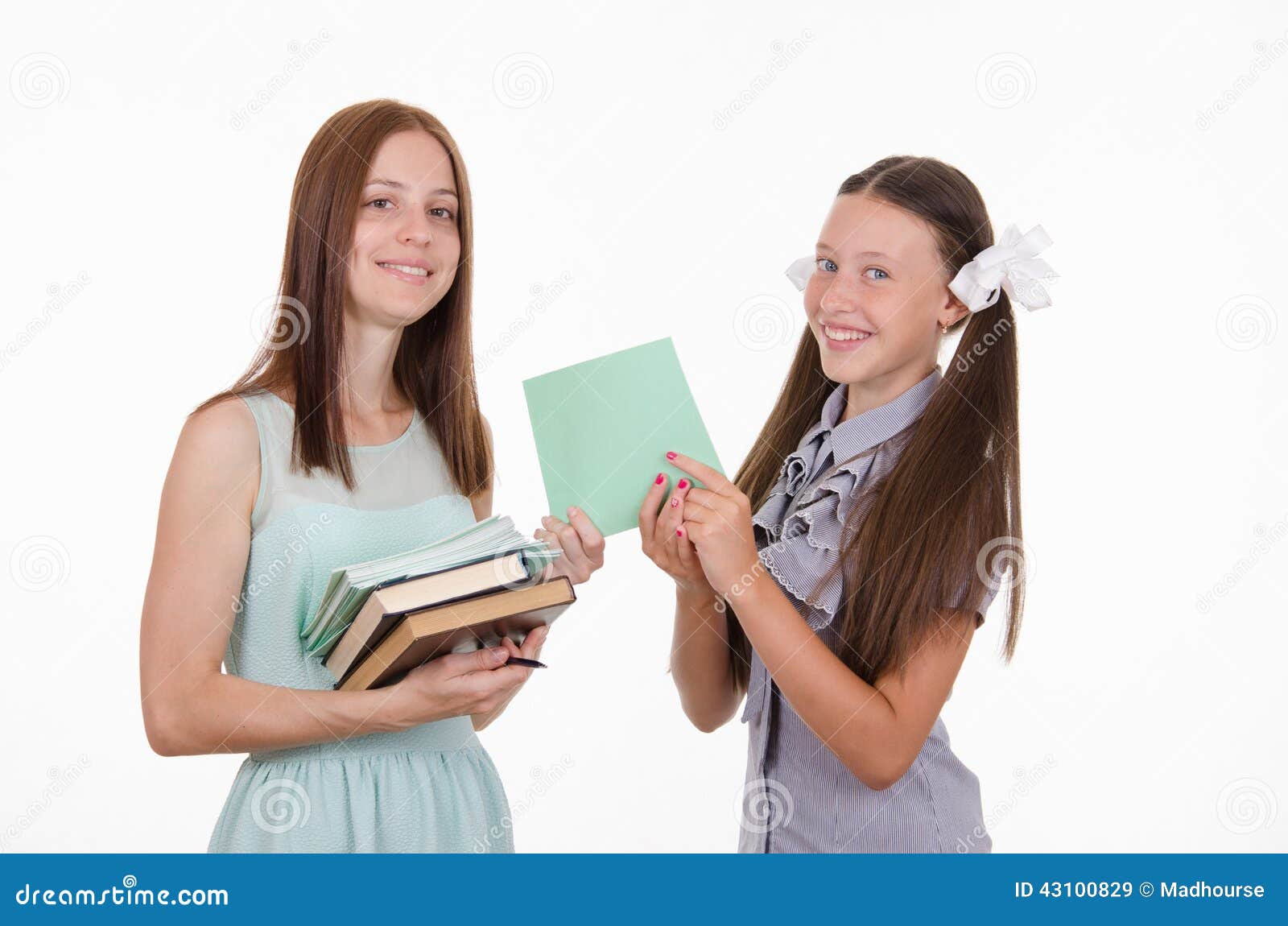 The Teacher Gives the Student a Notebook Stock Image - Image of help ...