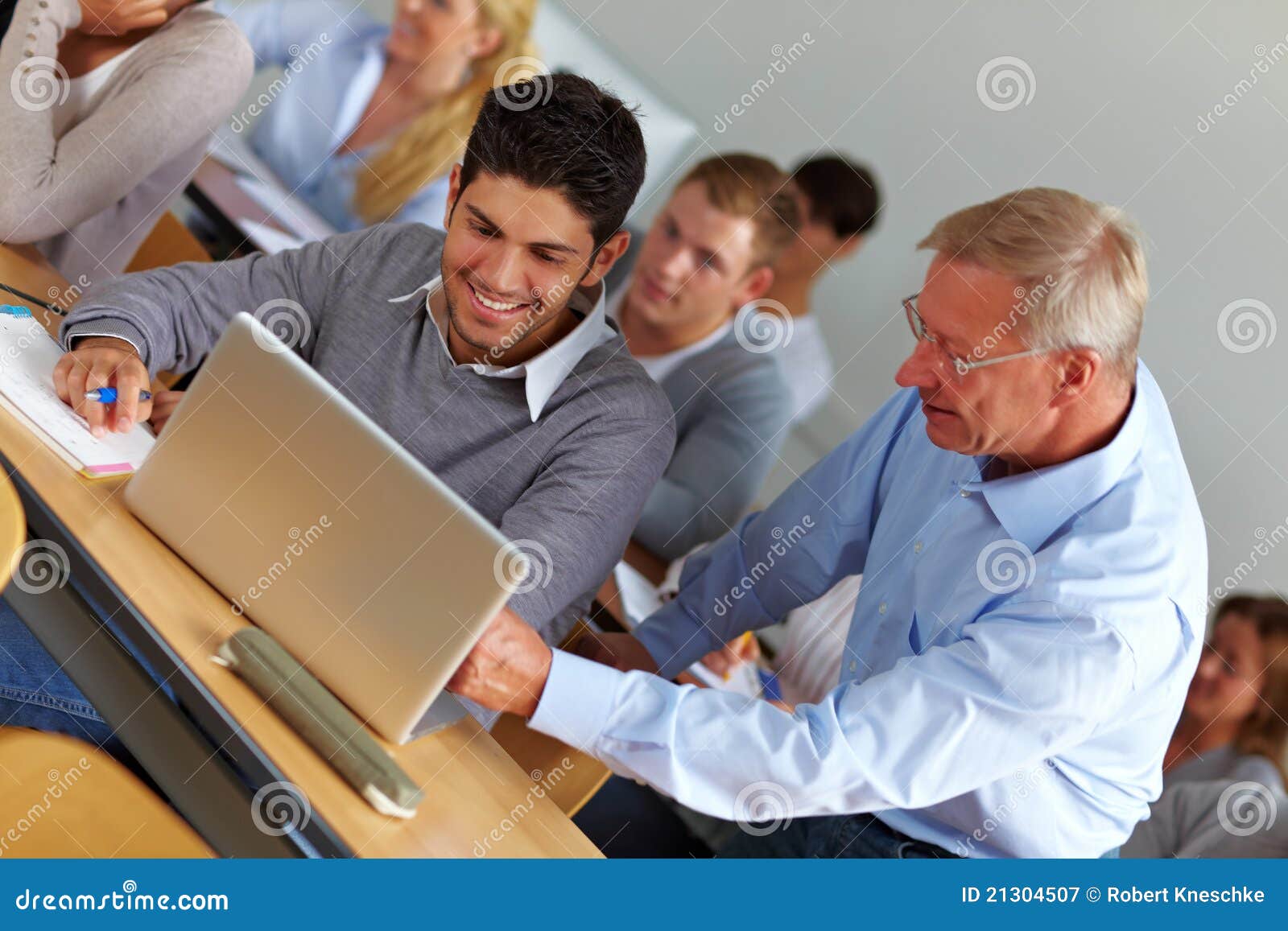 Teacher Giving Assistance in Class Stock Image - Image of student ...