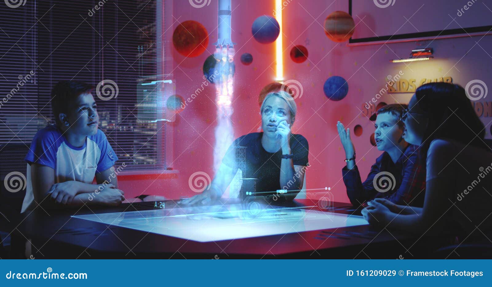 Teacher Giving a Class on Space Exploration Stock Image - Image of ...