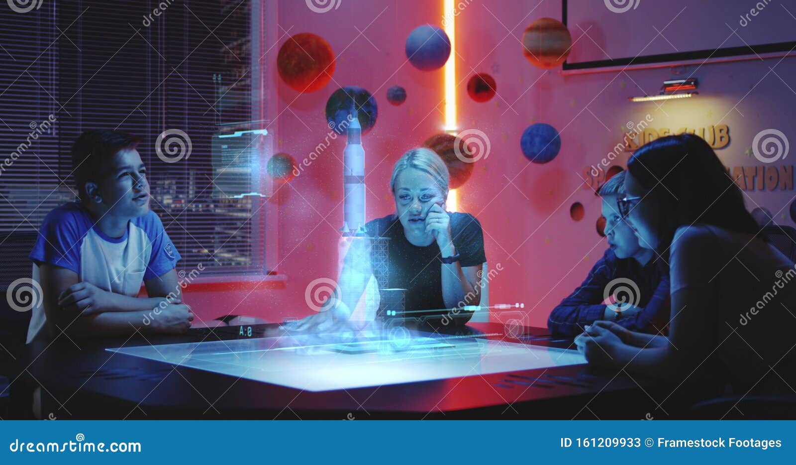 Teacher Giving a Class on Space Exploration Stock Image - Image of ...