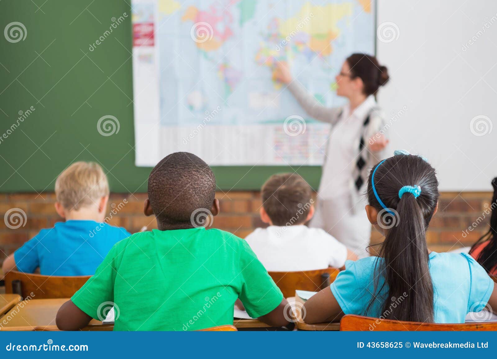 Teacher Giving a Geography Lesson in Classroom Stock Image - Image of ...