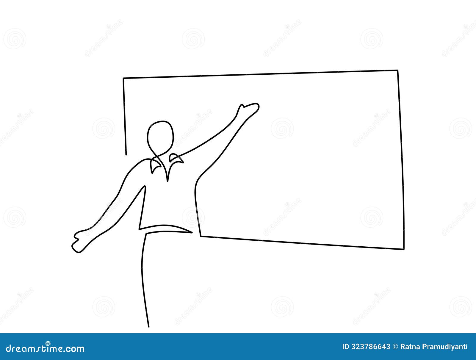 Teacher Giving a Lesson in from of the Class Behind the Blackboard ...