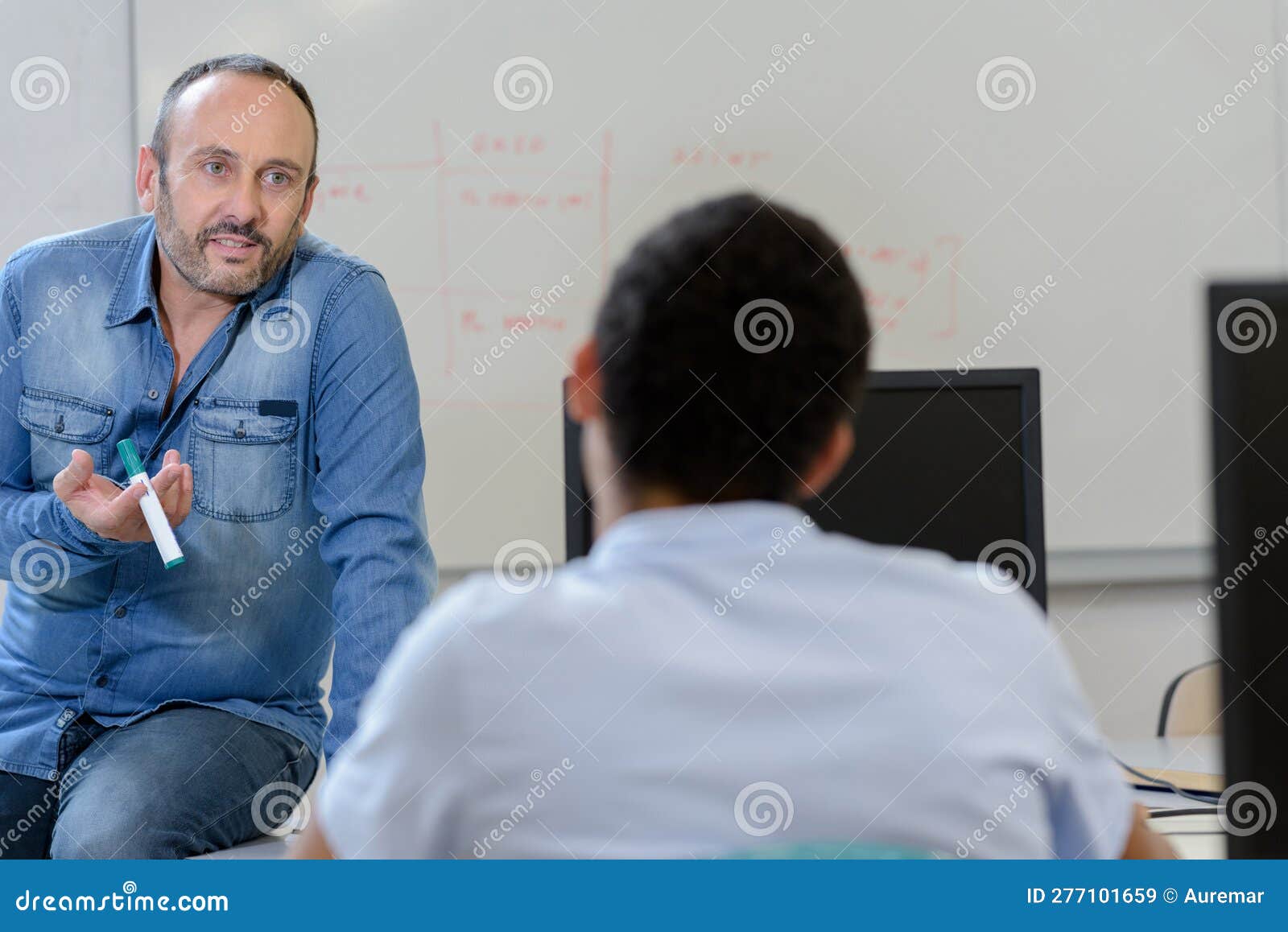Teacher Giving Lesson To College Students Stock Image - Image of ...