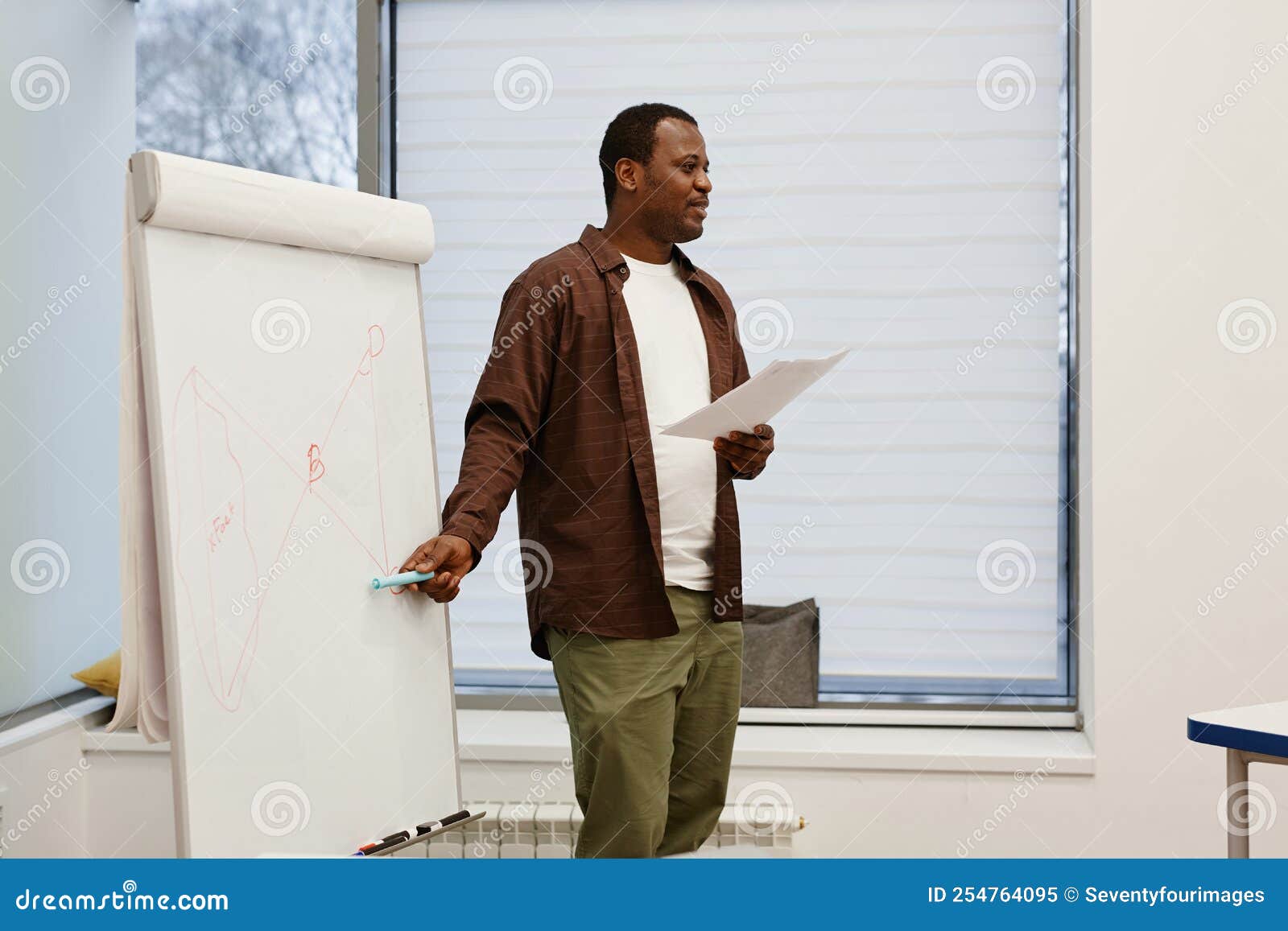Teacher Giving Presentation at Classroom Stock Image - Image of ...