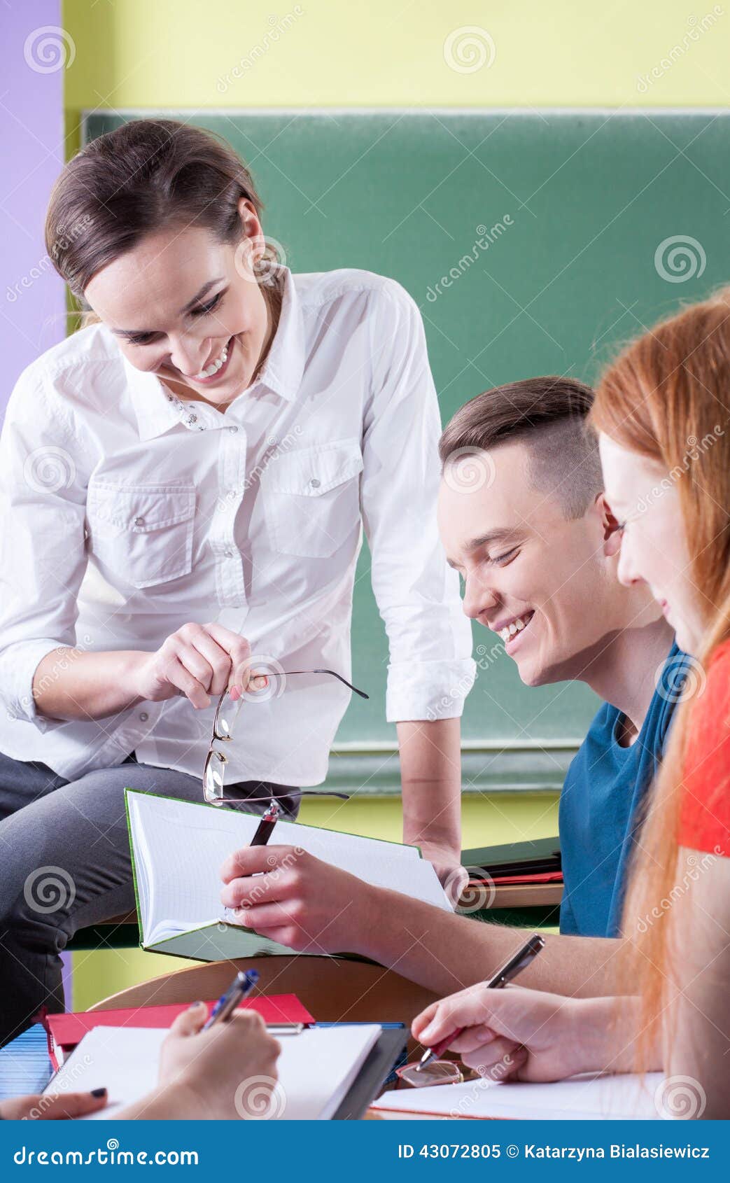 Teacher Has Fun with Students Stock Image - Image of lecturer, happy ...