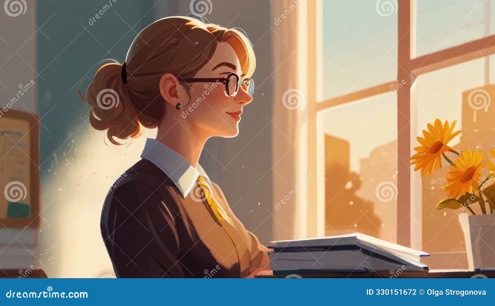 Teacher Having Online Class through Video Call and Explaining Material ...