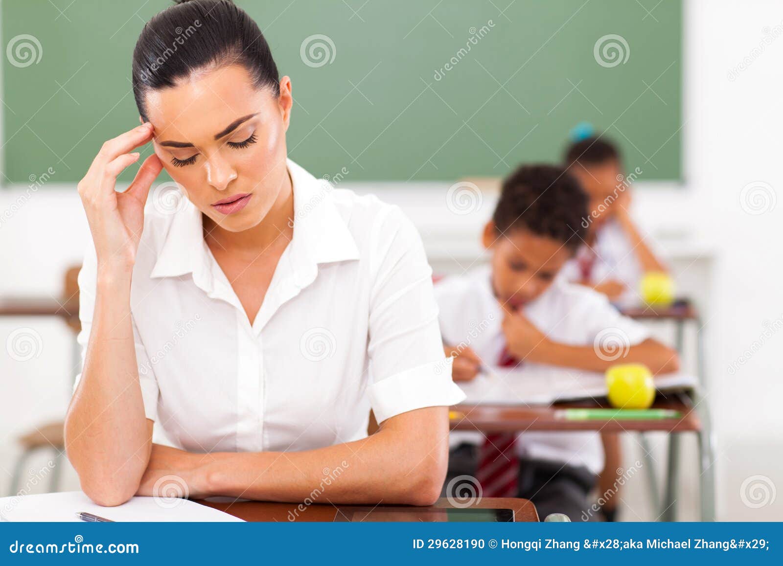 Teacher headache stock photo. Image of girl, professional - 29628190