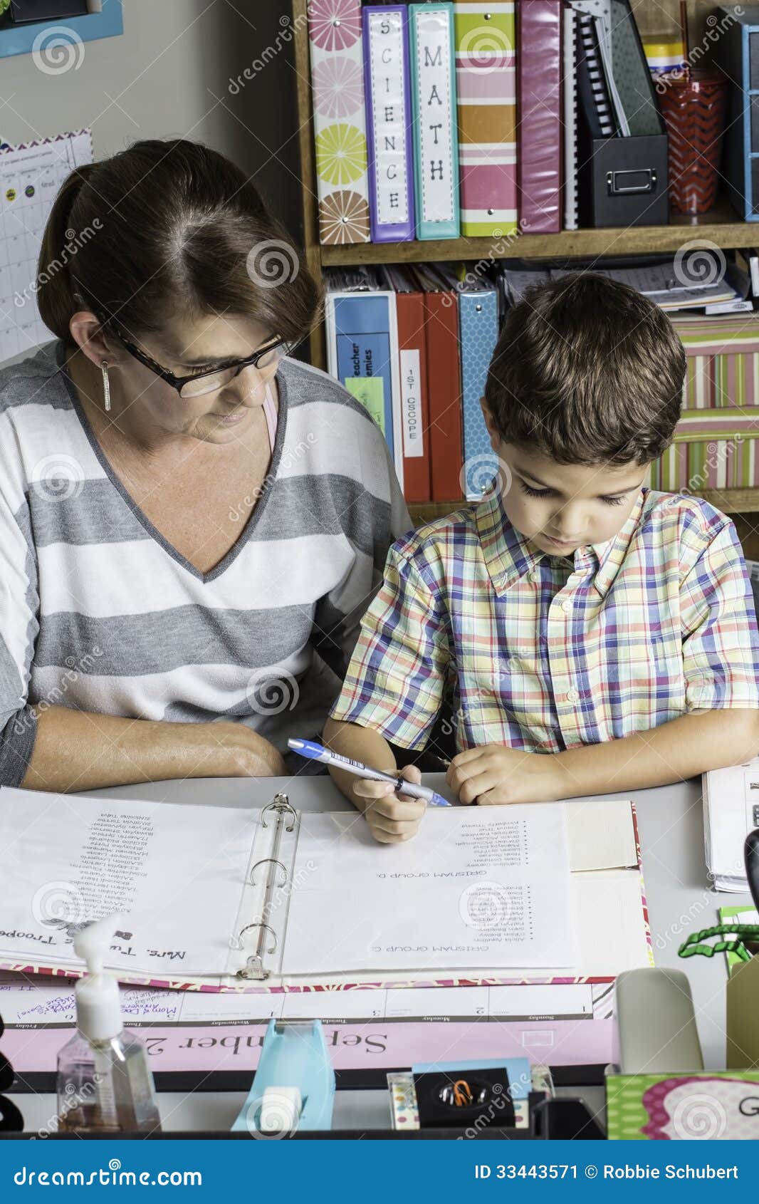 Teacher Helping 2 stock image. Image of happy, young - 33443571