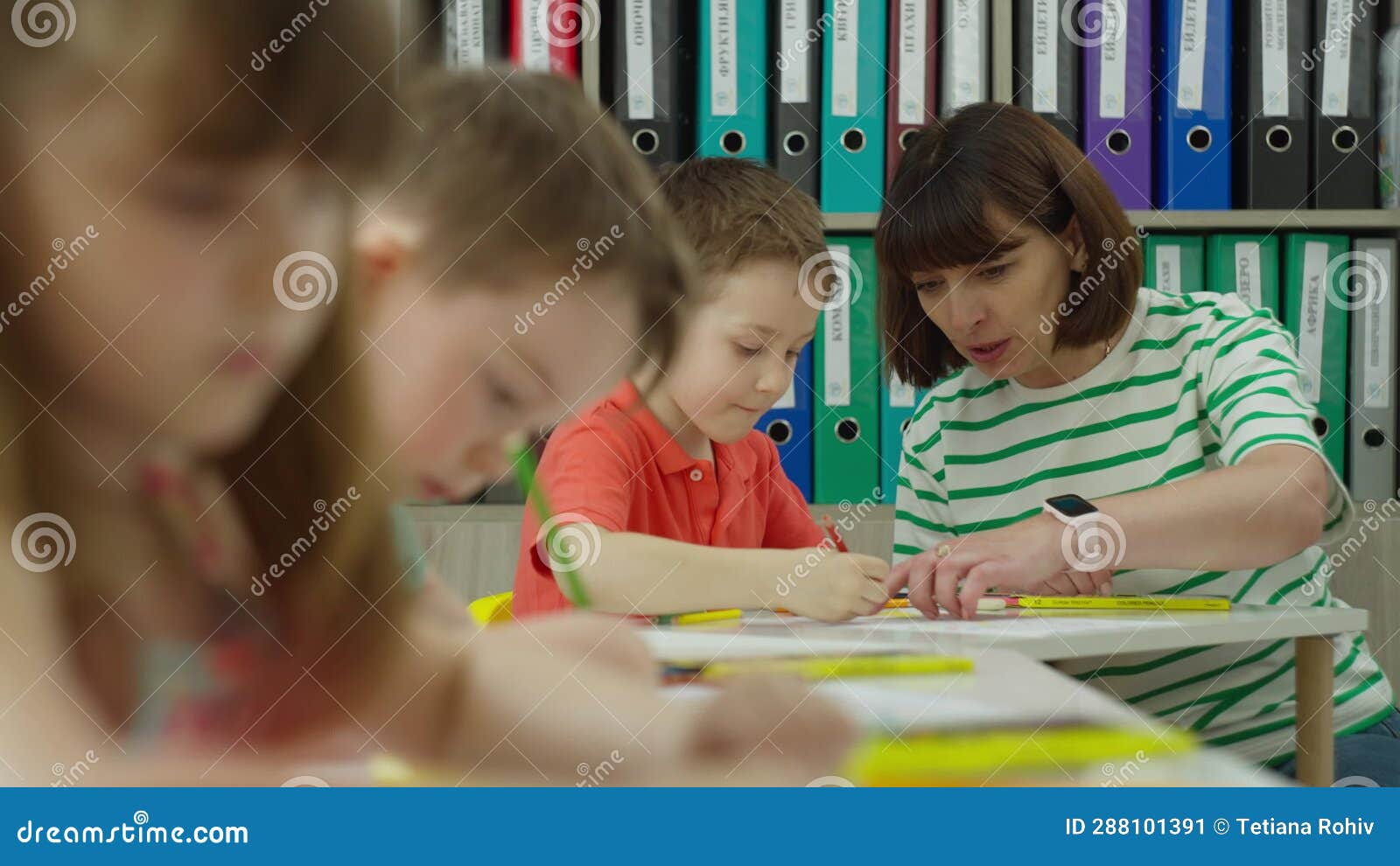 The Teacher Helps the Student To Correctly Complete the Tasks in the ...