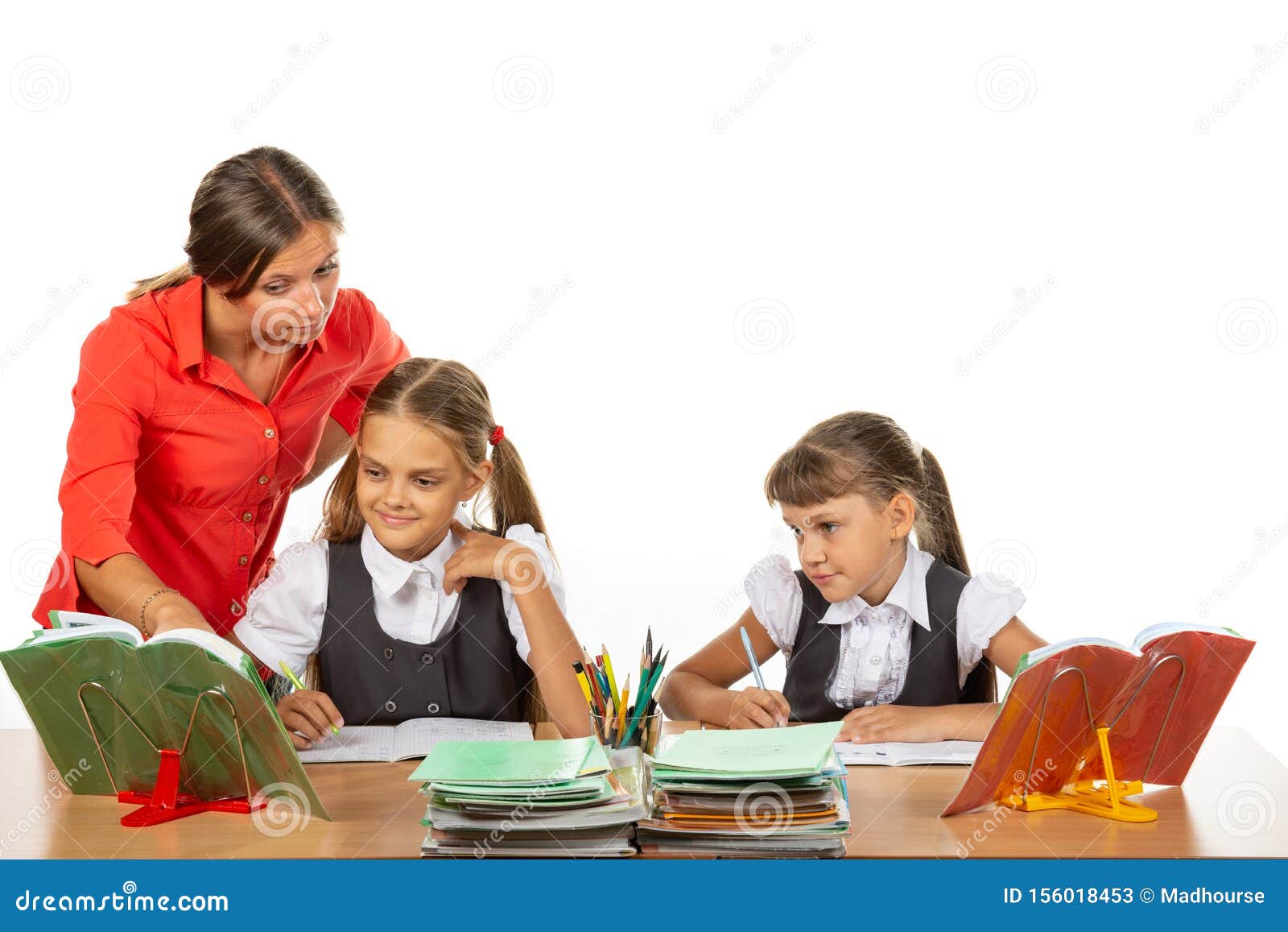 The Teacher Helps To Understand the Task of the Student Stock Image ...