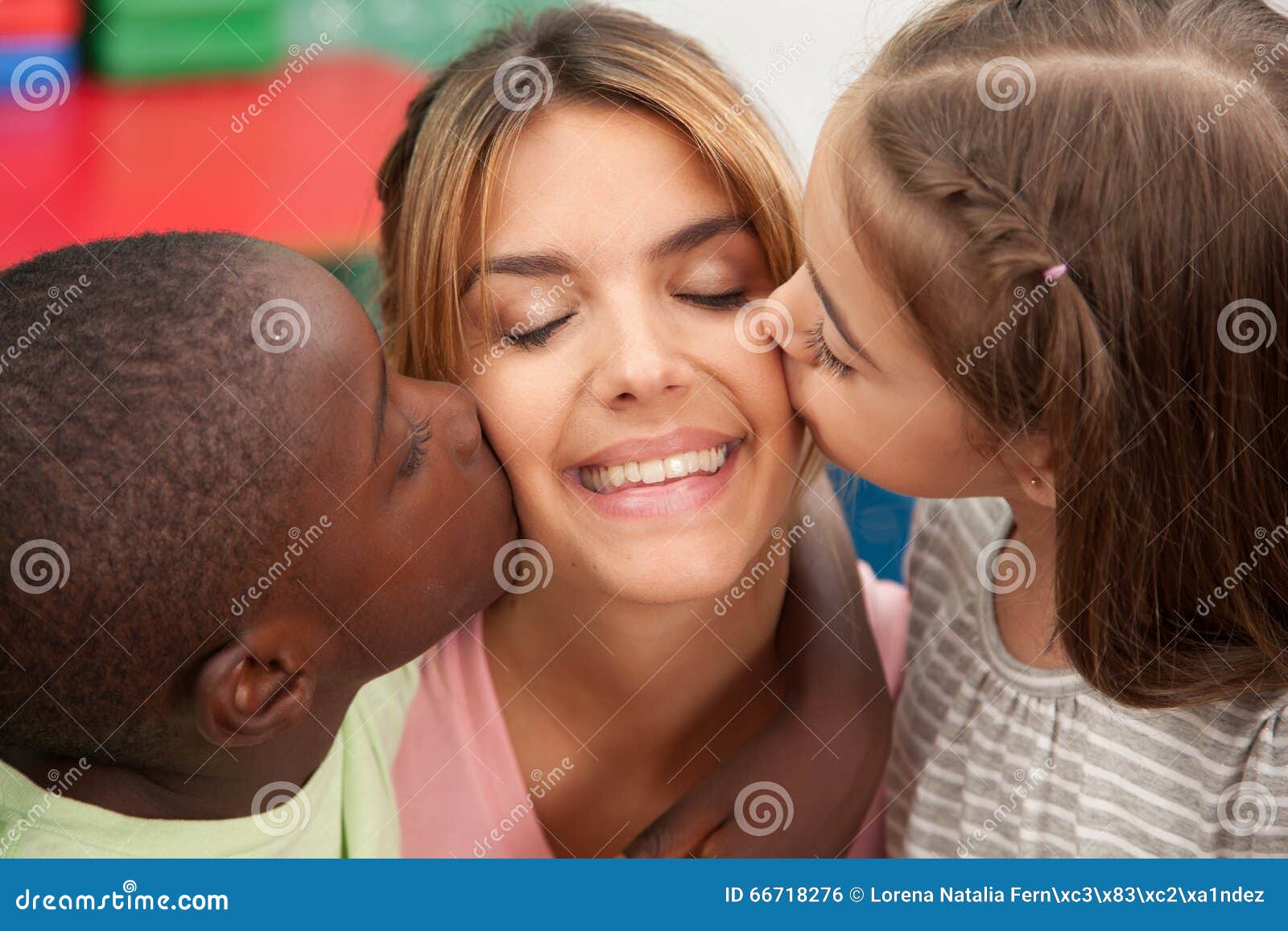Teacher with Her Students Having Fun Stock Photo - Image of ...