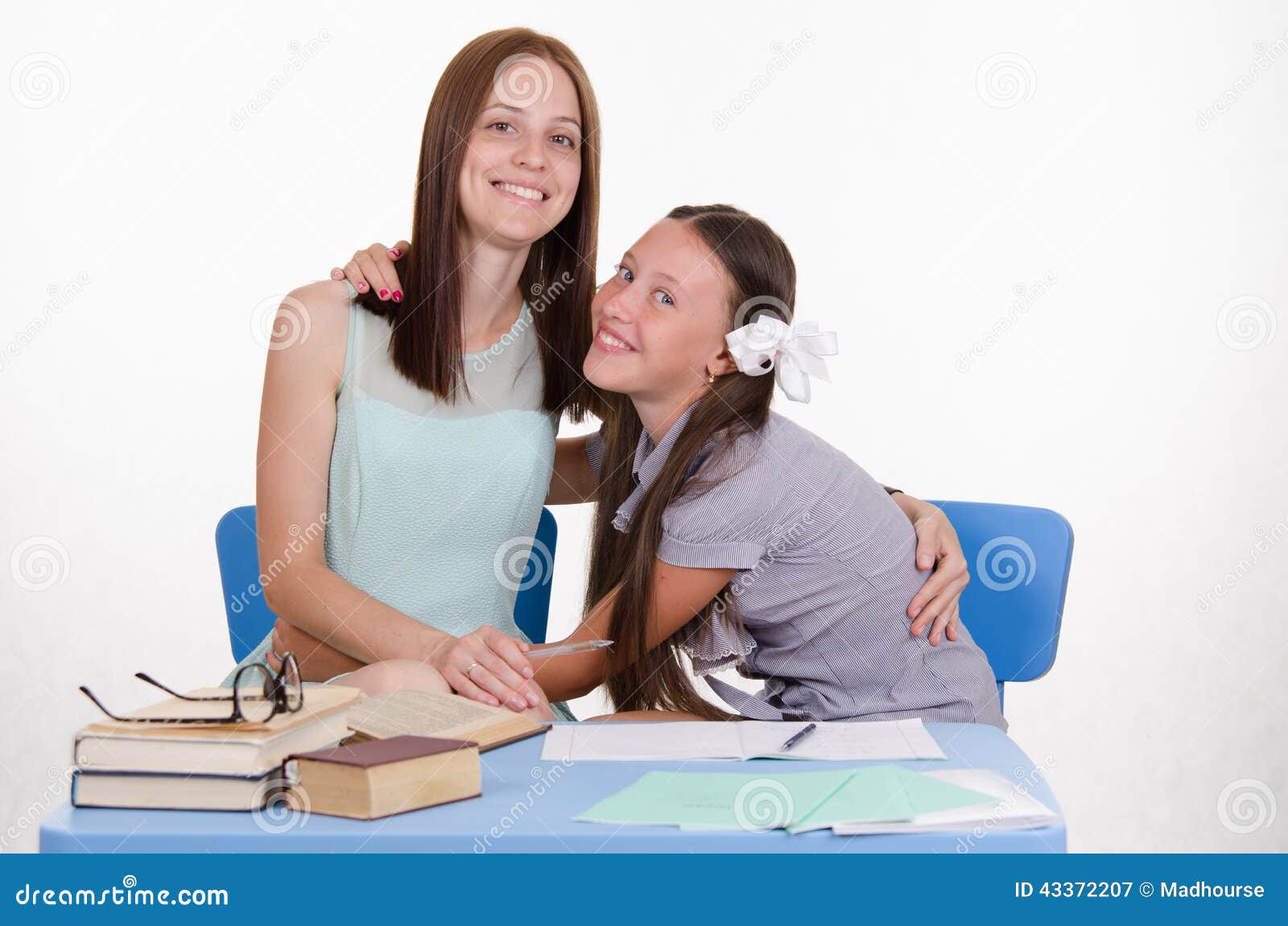 Teacher Hugs Favorite Teacher Stock Image - Image of girl, home: 43372207