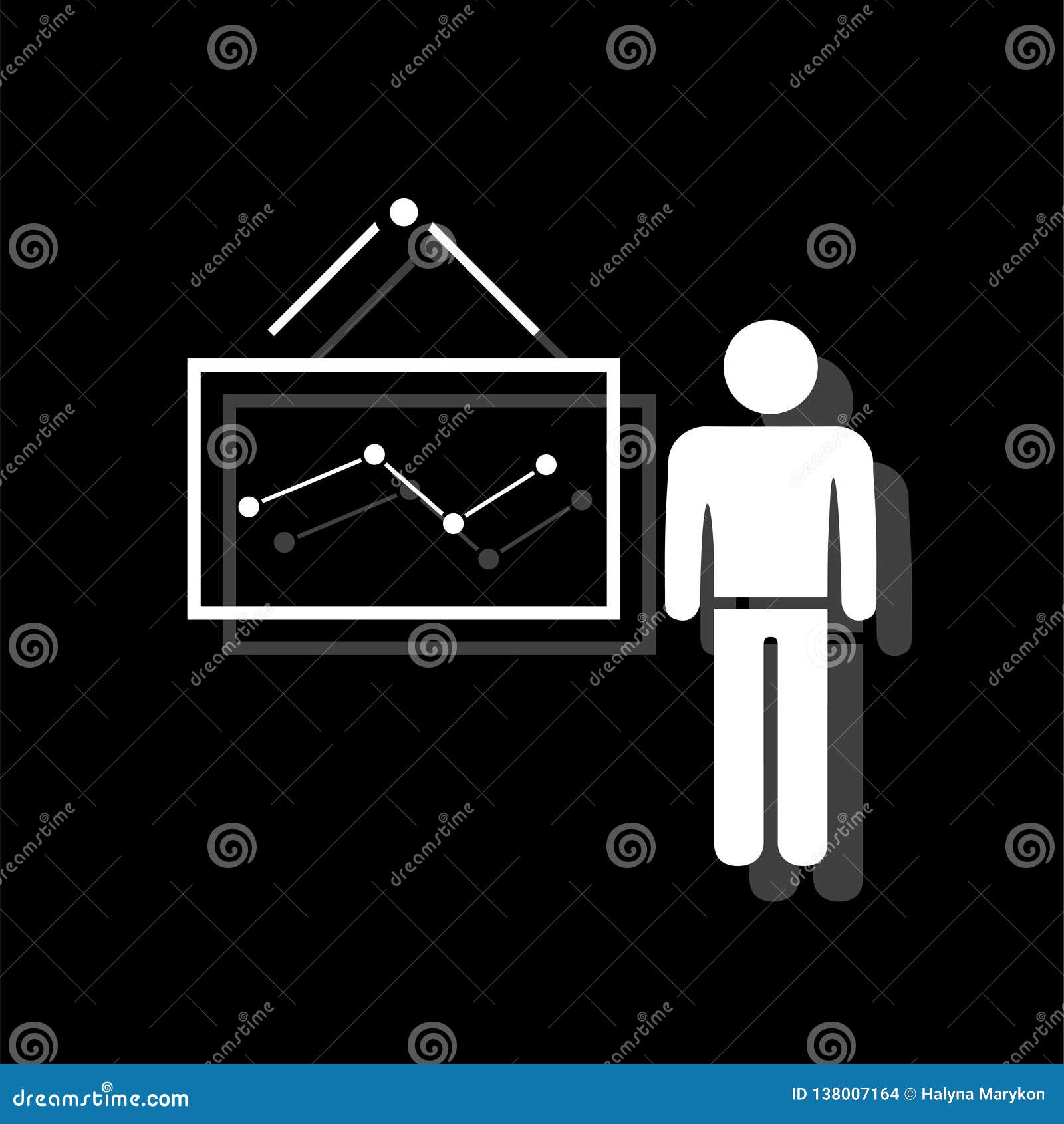 Teacher icon flat stock illustration. Illustration of student - 138007164