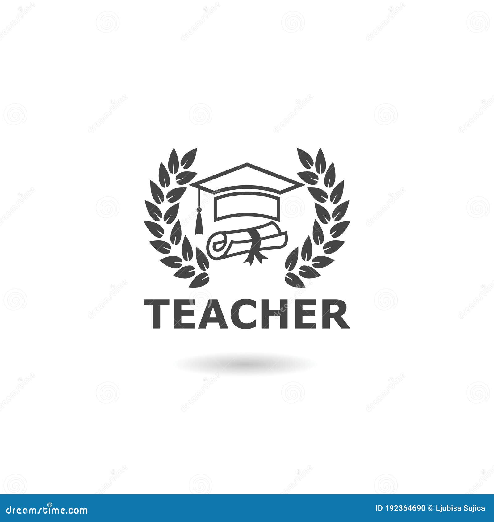 Teacher icon with shadow stock vector. Illustration of icon - 192364690