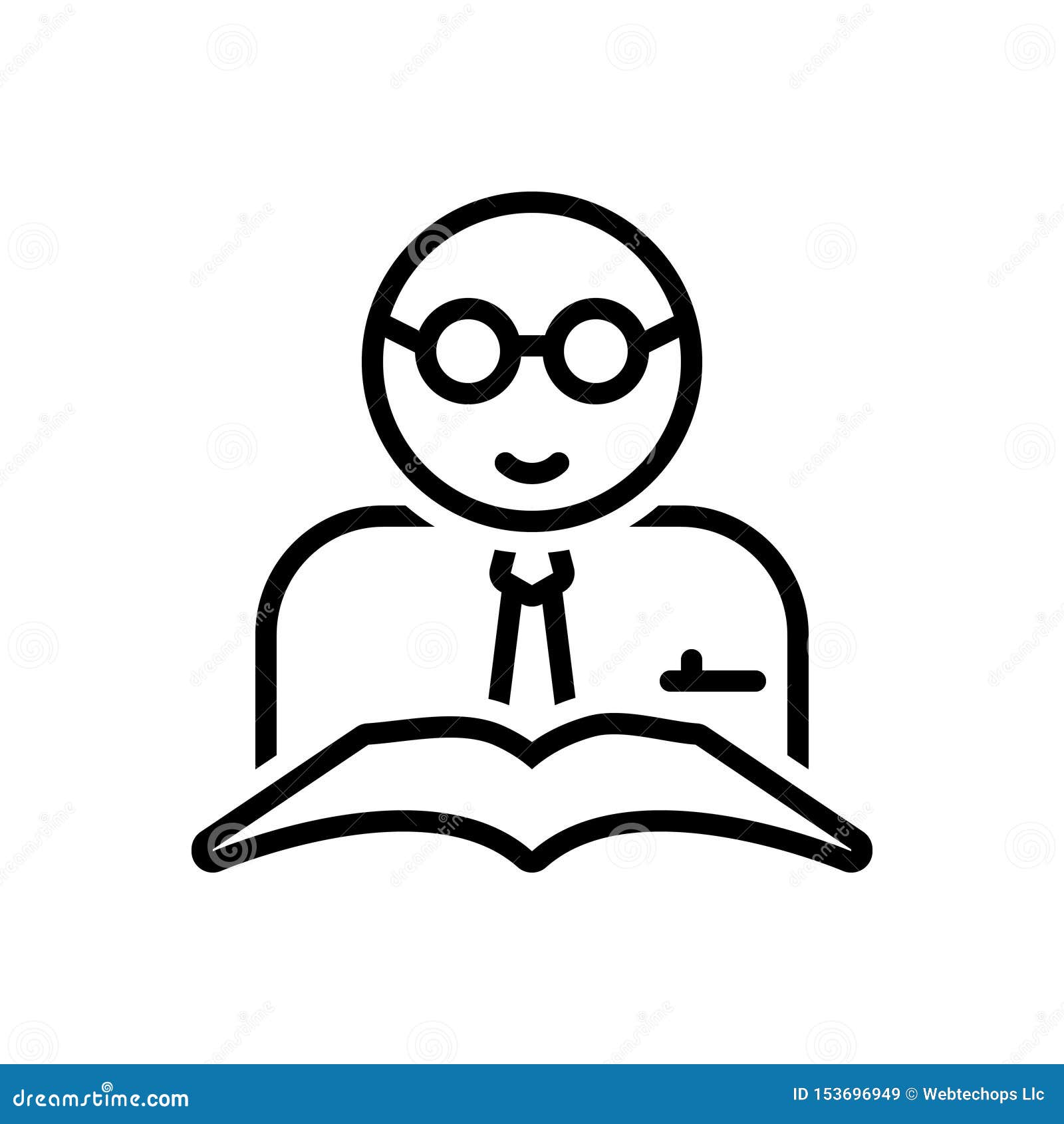 Black Line Icon for Teacher, Tutor and Educationist Stock Vector ...