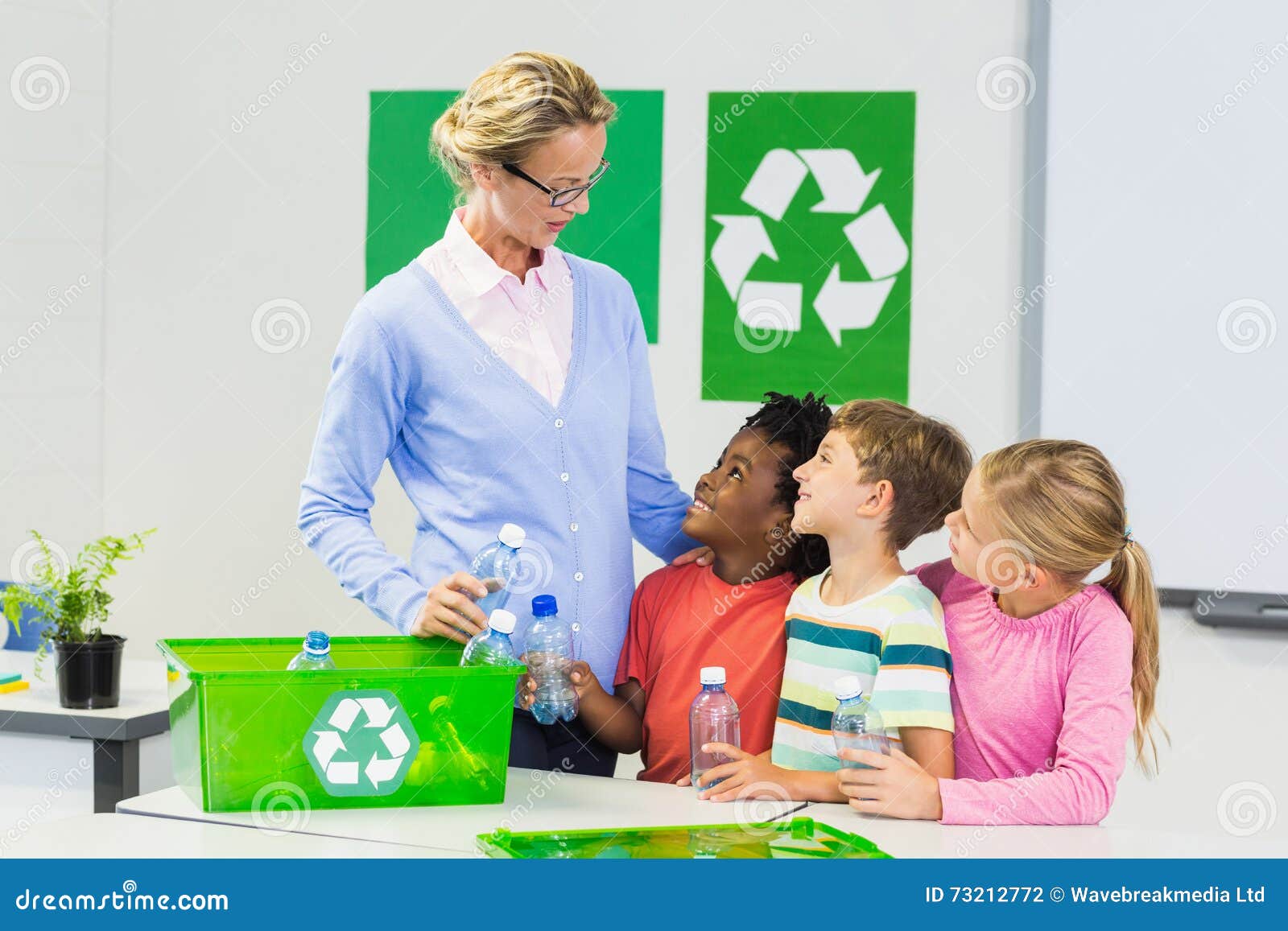 Teacher and Kids Interacting with Each Other in Classroom Stock Photo ...