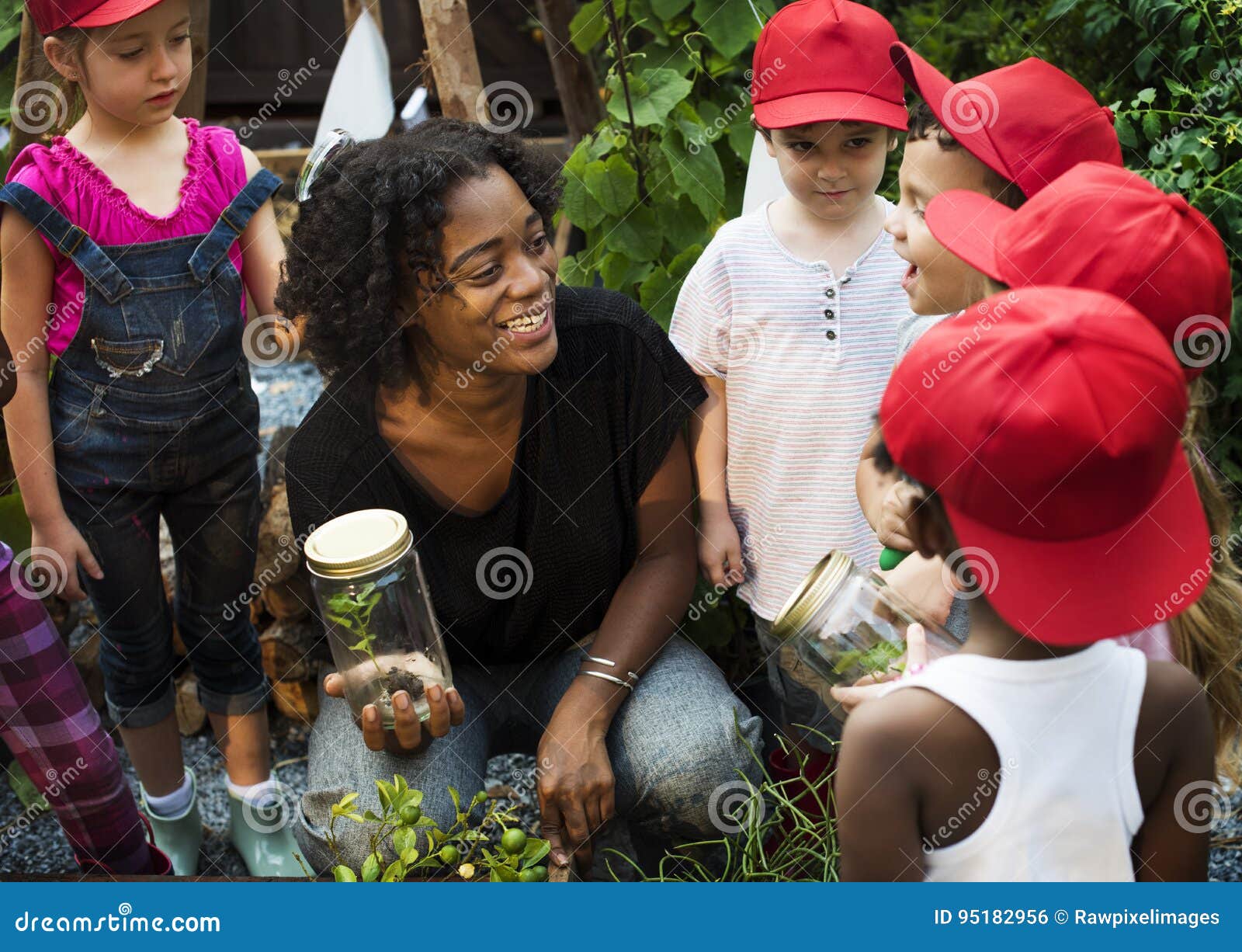 Teacher and Kids School Learning Ecology Gardening Stock Photo - Image ...