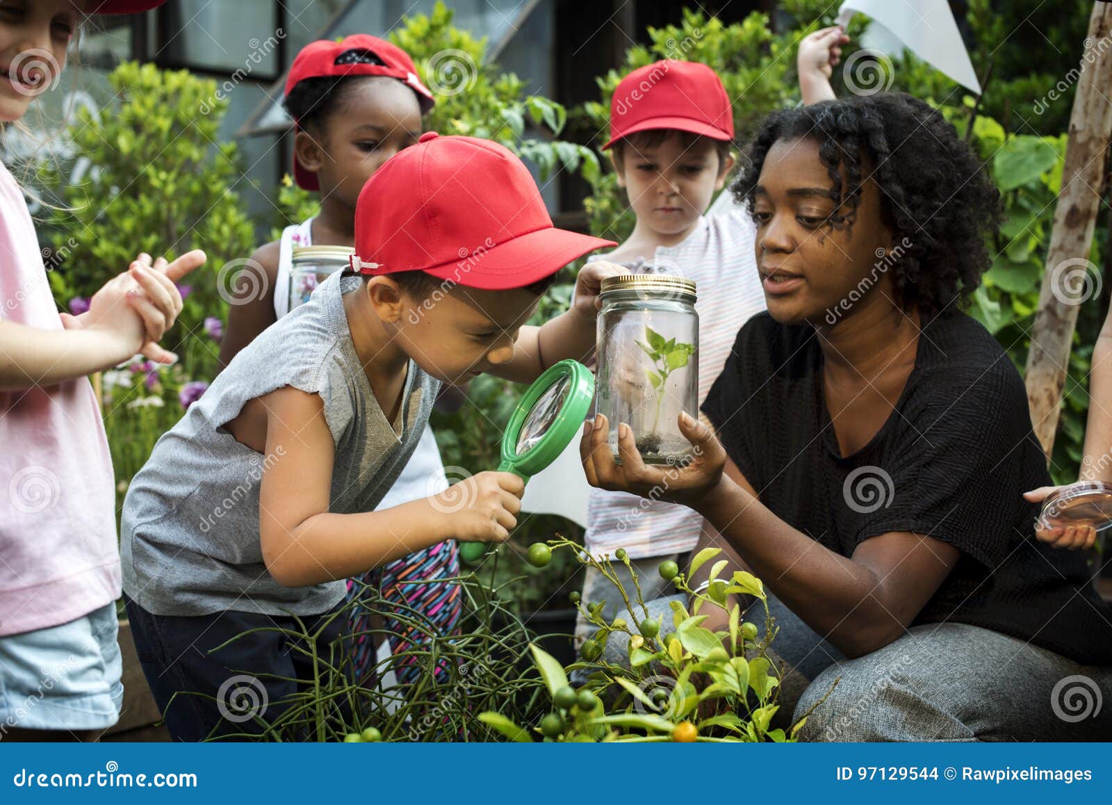 Teacher and Kids School Learning Ecology Gardening Stock Photo - Image ...
